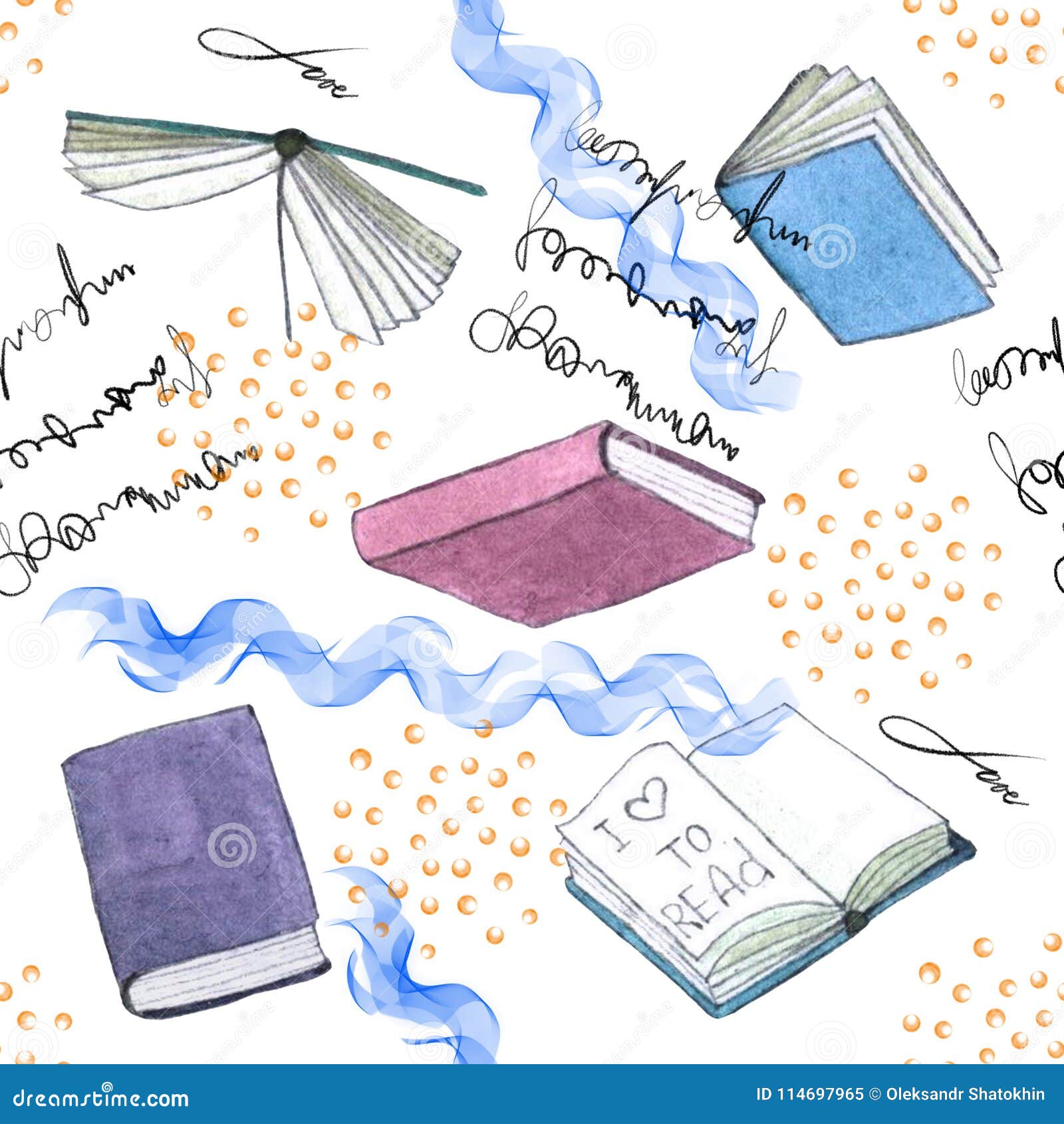 Watercolor Books Illustration. Hand Painted Stack of Books Isolated on ...