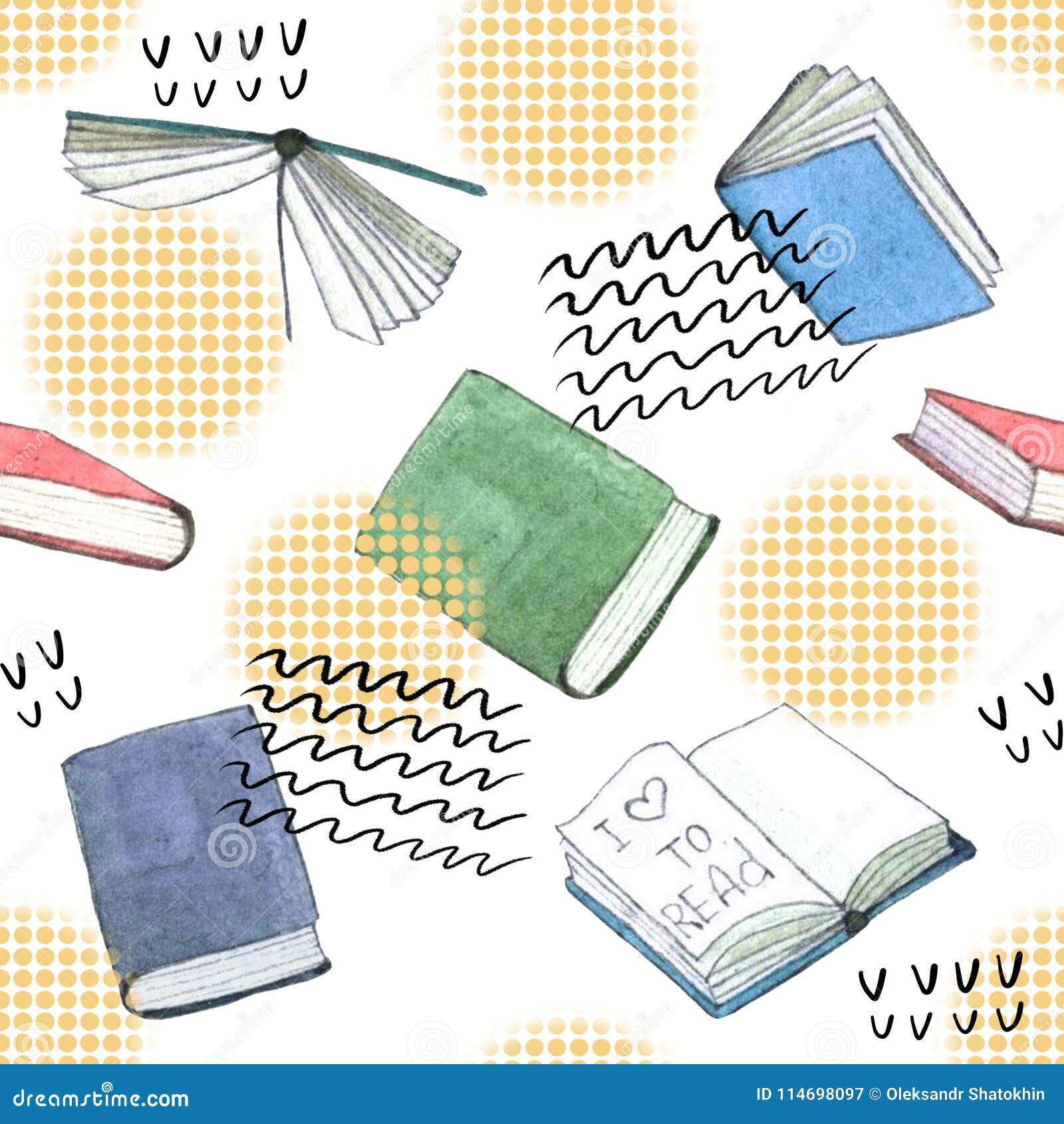 Watercolor Books Illustration. Hand Painted Stack of Books Isolated on ...