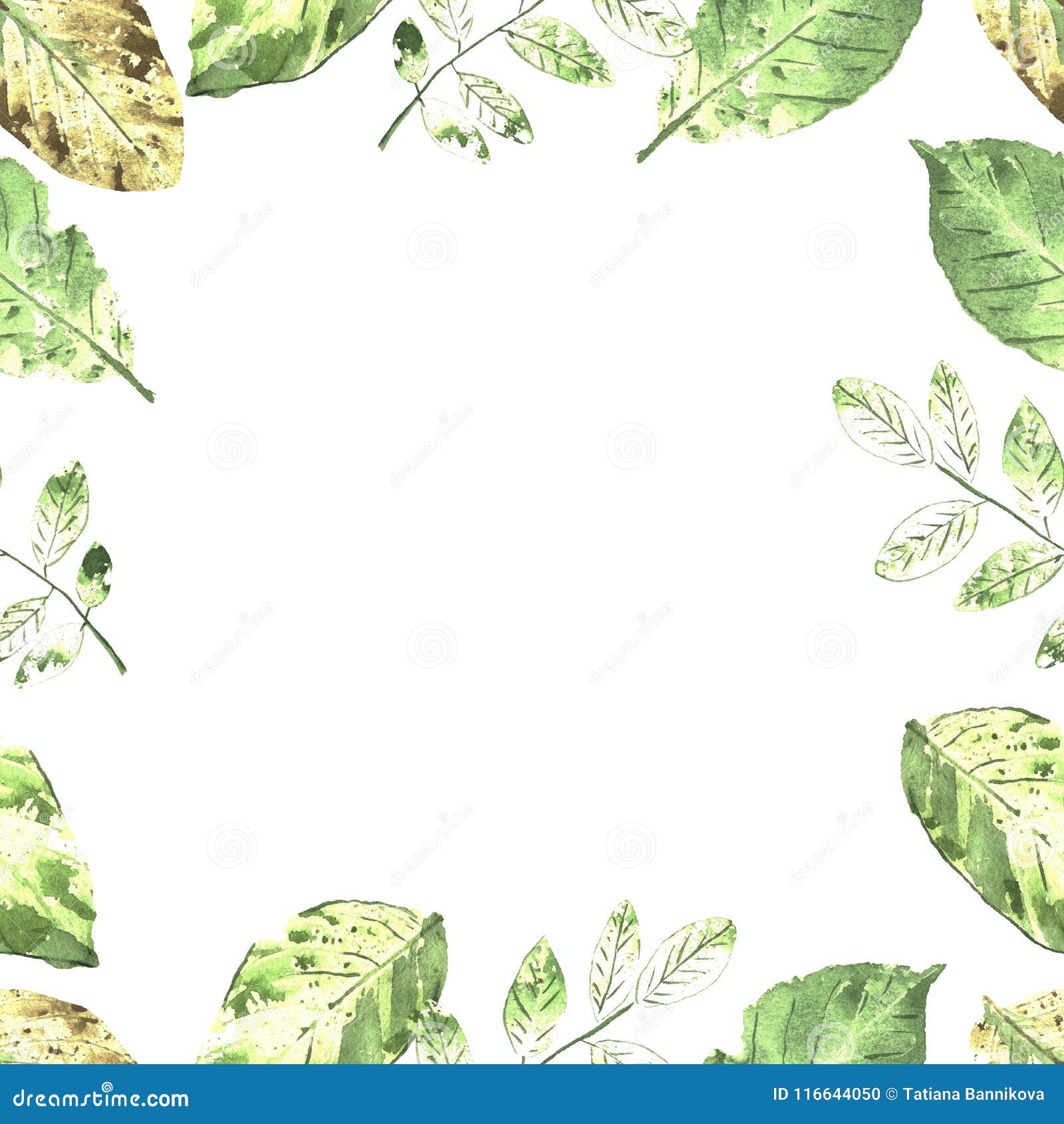 Watercolor Botanical Background. Frame Stock Illustration ...