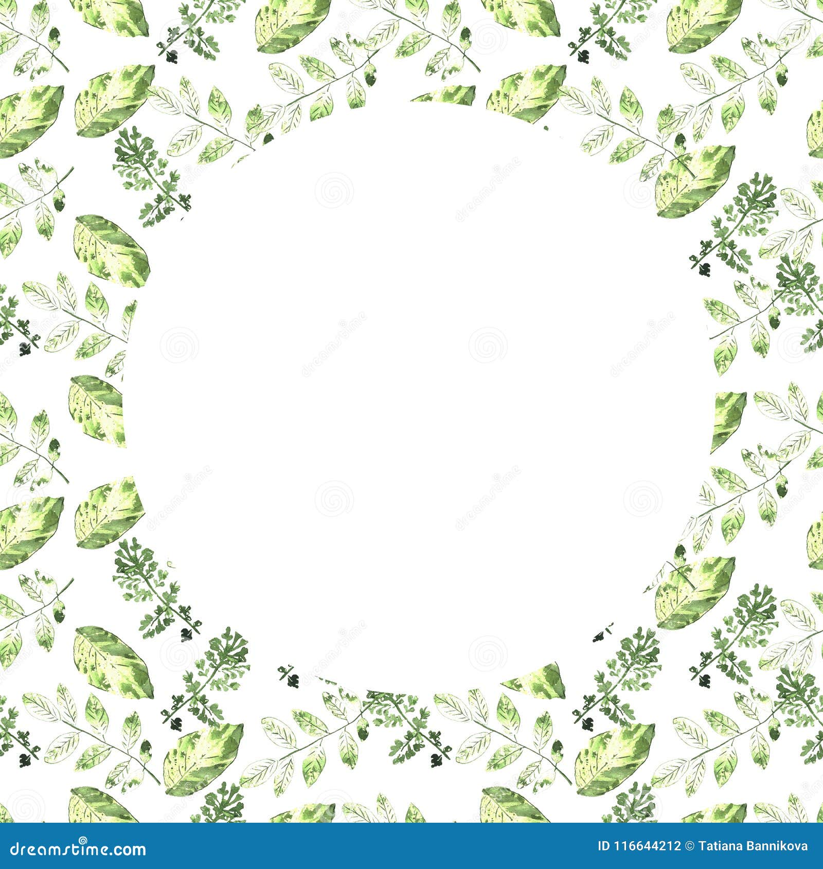 Watercolor Botanical Background. Frame Stock Illustration ...