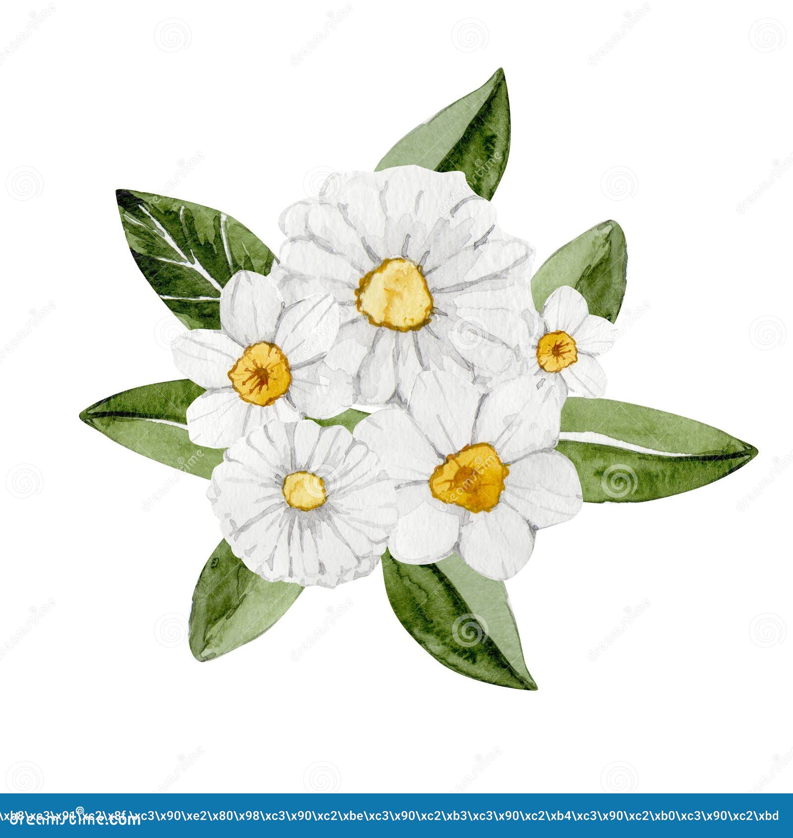 Watercolor Bouquet of Spring Flowers Stock Image - Image of floral ...