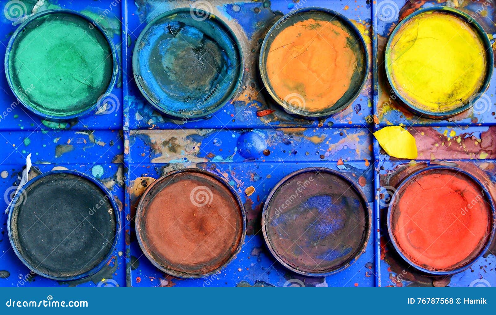 Watercolor box stock photo. Image of closeup, plastic - 76787568