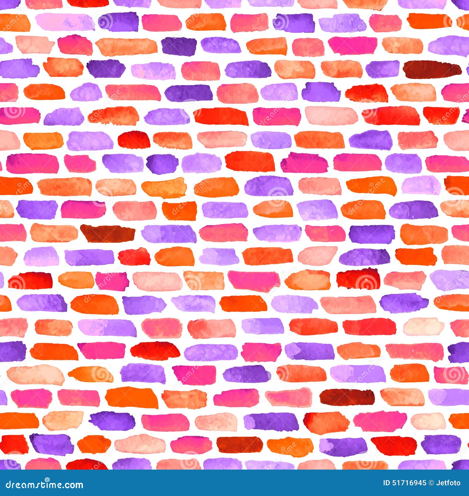 Watercolor Bricks. Vector Abstract Seamless Pattern Stock Vector ...