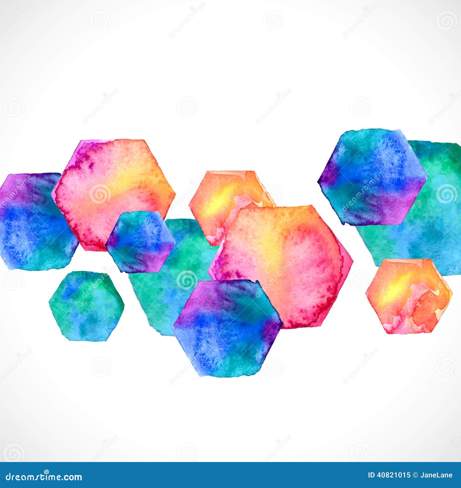 Watercolor Bright Hexagon Pattern Royalty-Free Stock Image ...