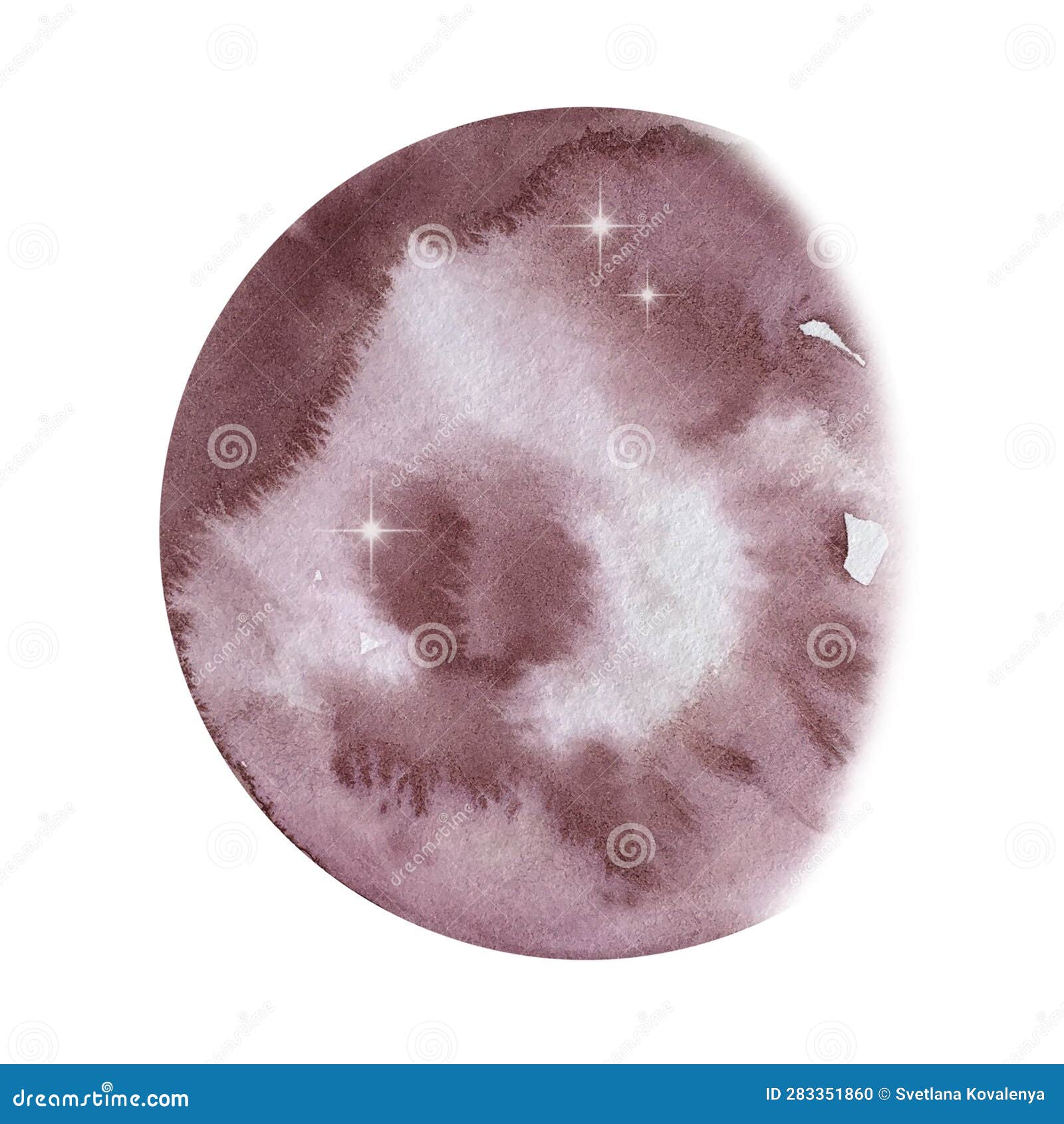 Watercolor Brown Round Moon Stock Illustration - Illustration of moon ...