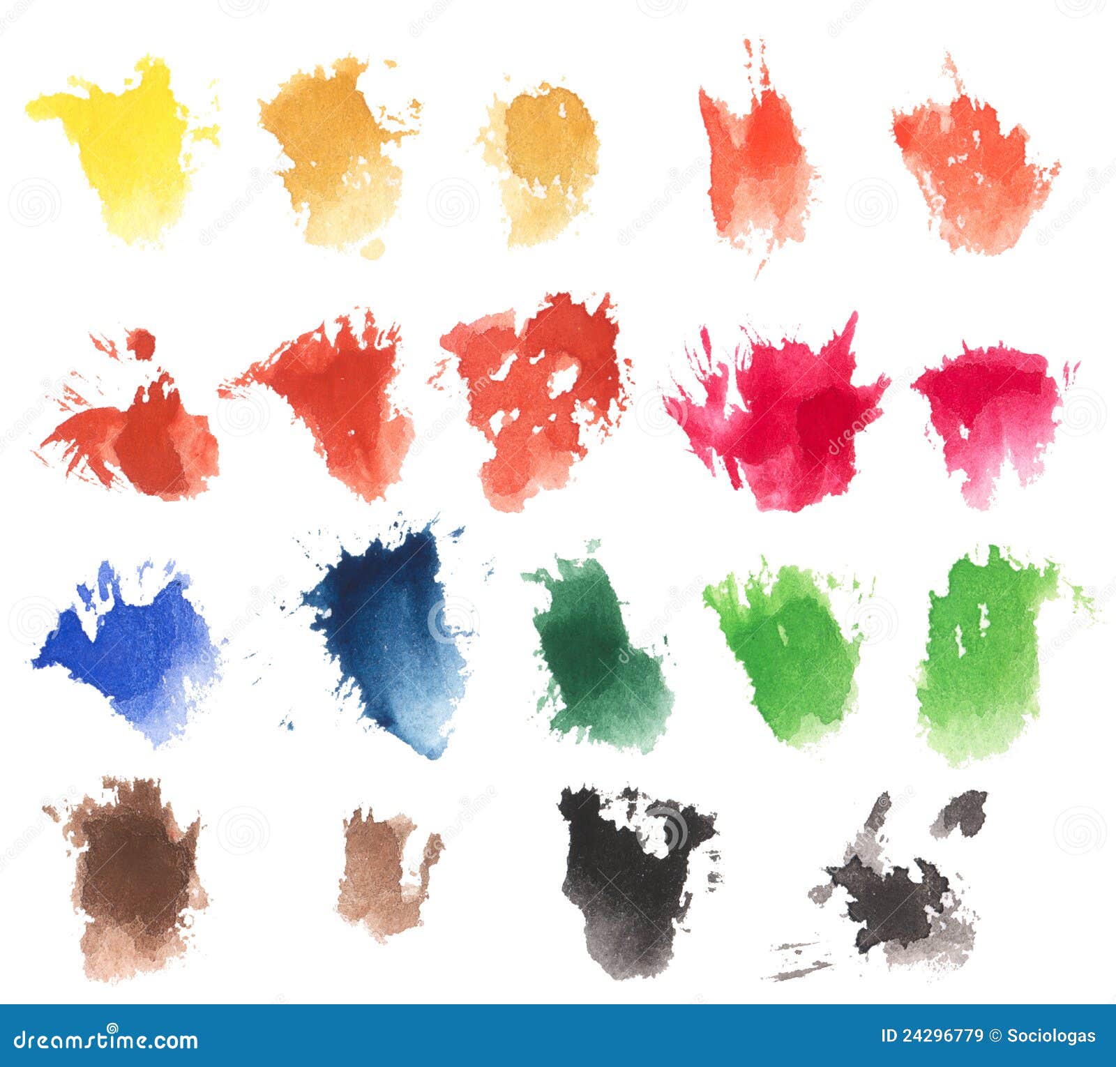 Watercolor brush stains stock illustration. Illustration of element ...