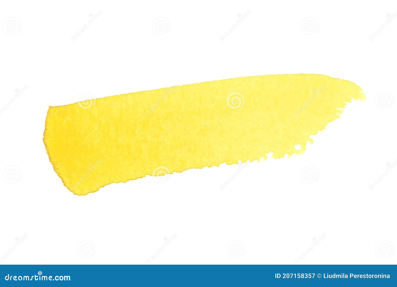 Watercolor Brushstroke in Yellow, Abstract Rectangular Shape, with ...