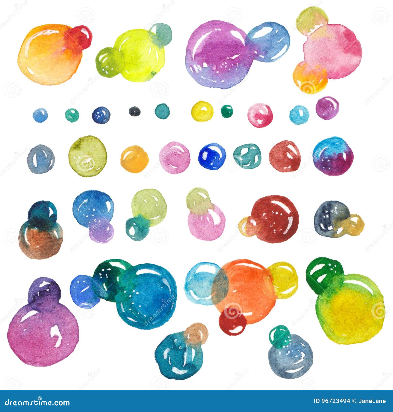 Watercolor Bubbles Collection Stock Illustration - Illustration of ...