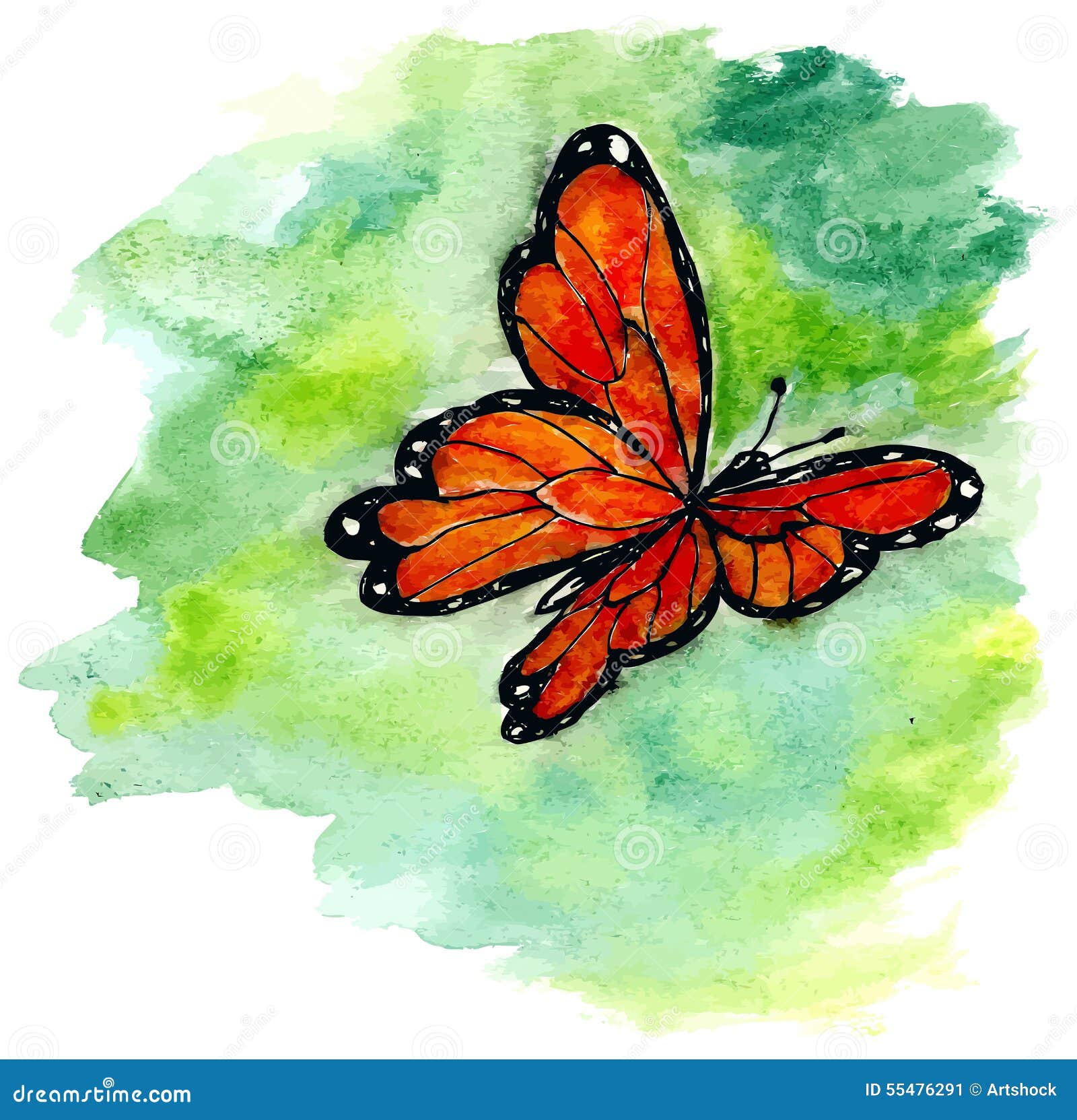 Watercolor Butterfly Design Stock Vector - Illustration of drop, drawn ...