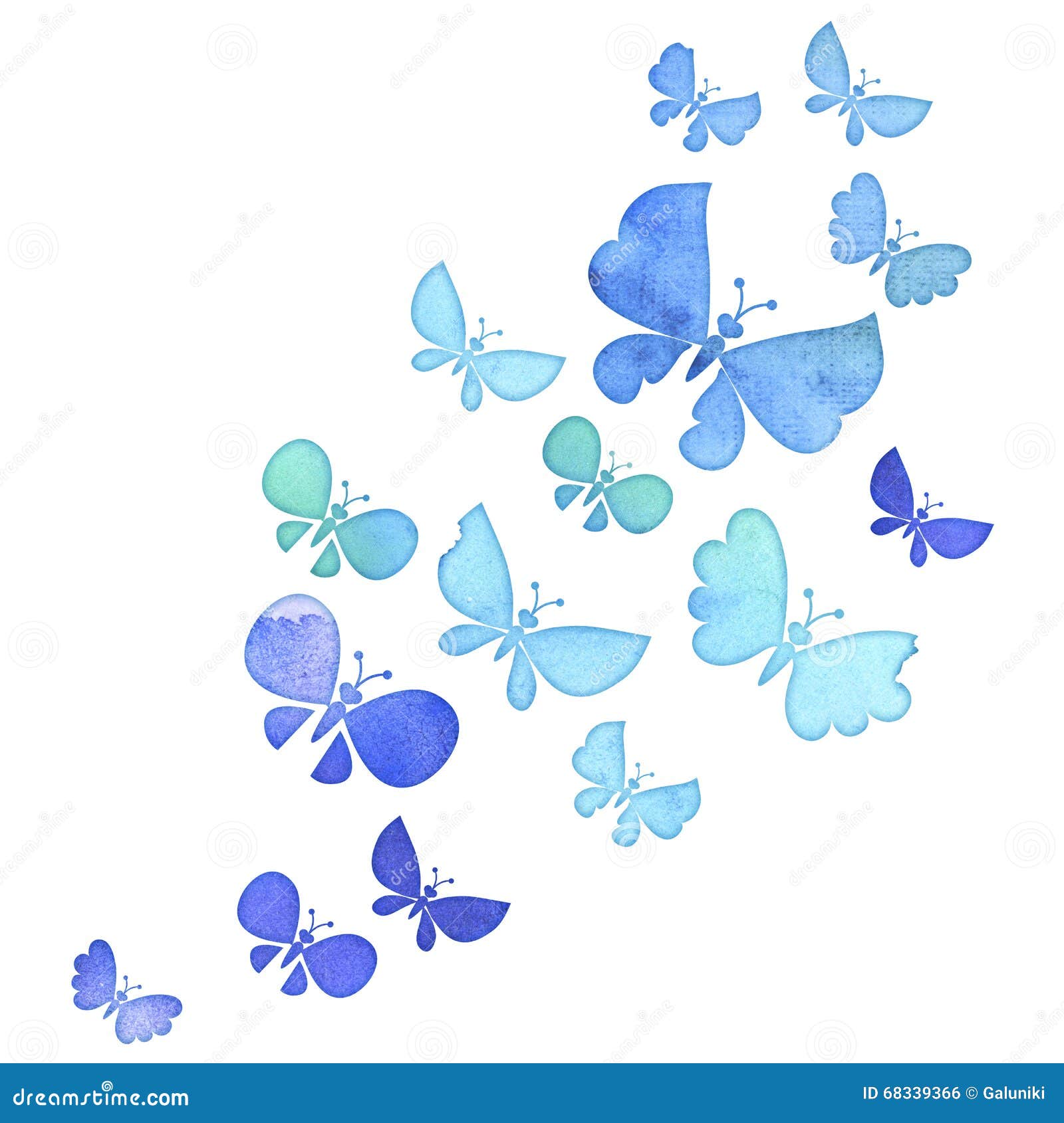 Watercolor butterfly flock stock illustration. Illustration of ...