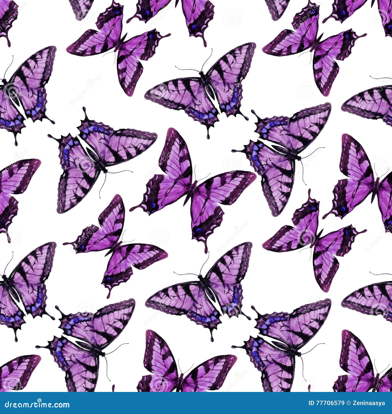 Watercolor Butterfly Pattern Stock Vector - Illustration of design ...