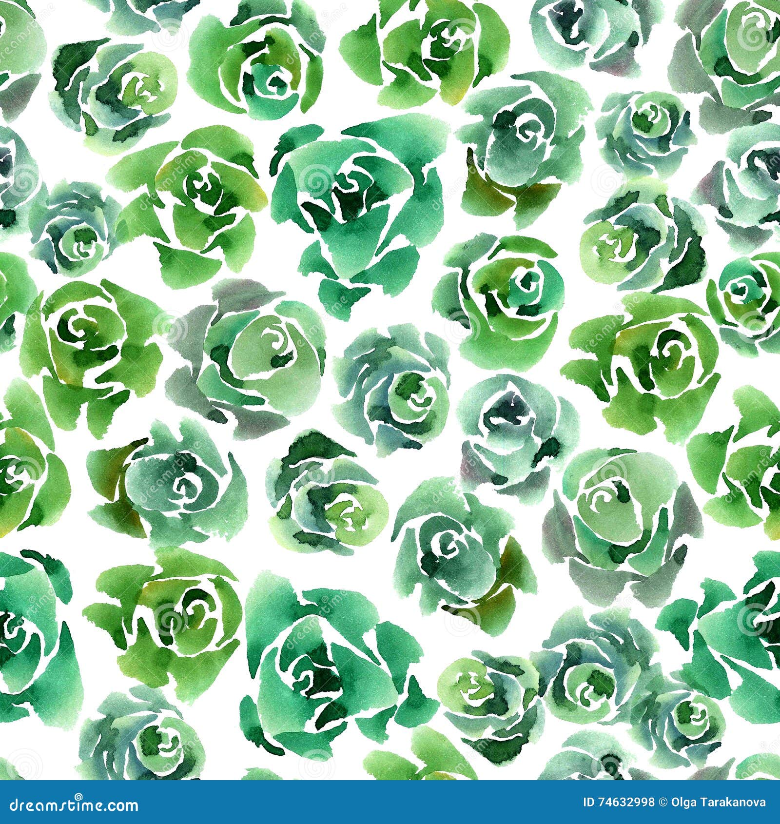Watercolor Cabbages Pattern Stock Illustration - Illustration of cyclic ...