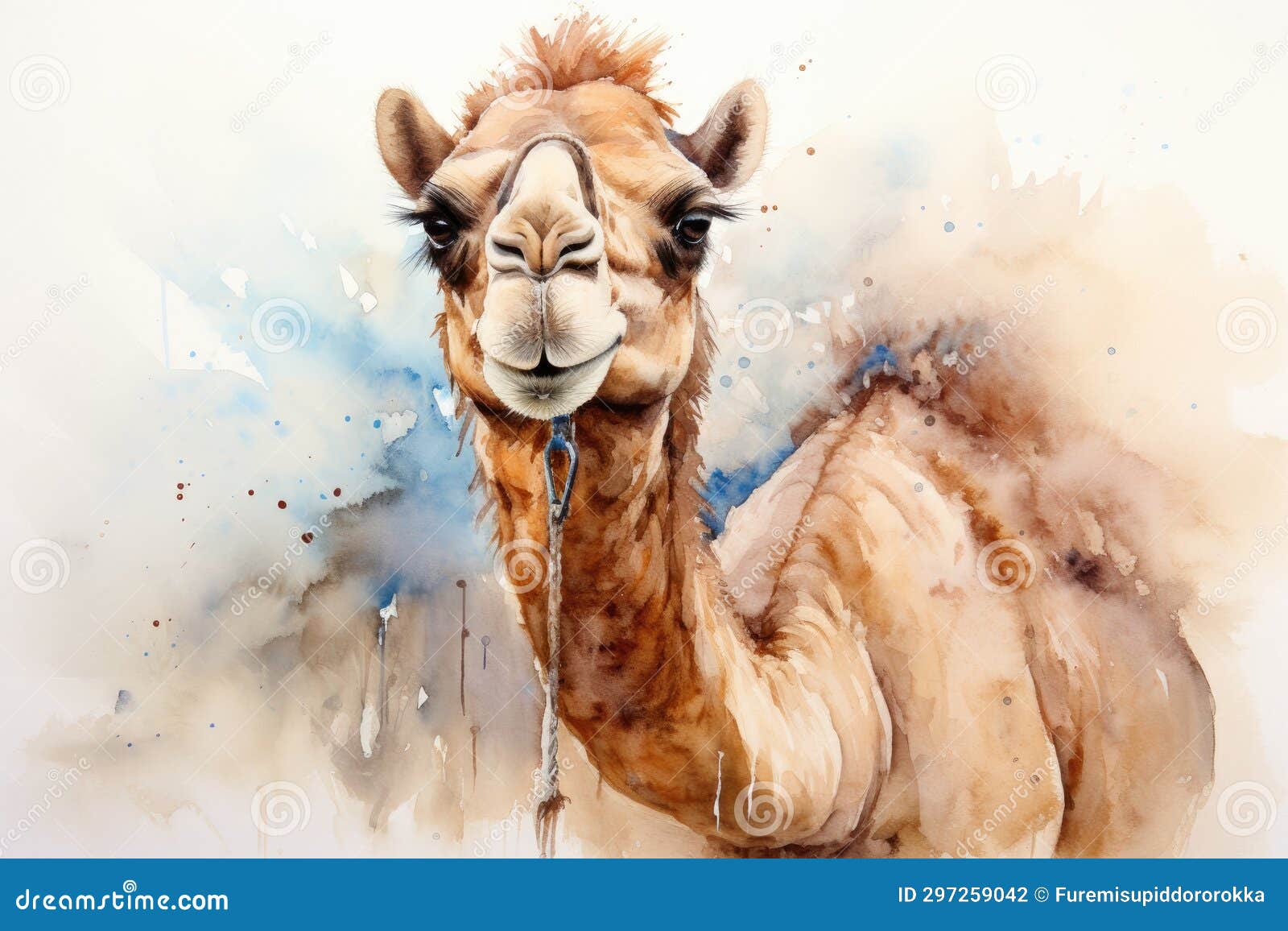 Watercolor Camel Watercolor Realistic Camel Desert Stock Illustration ...