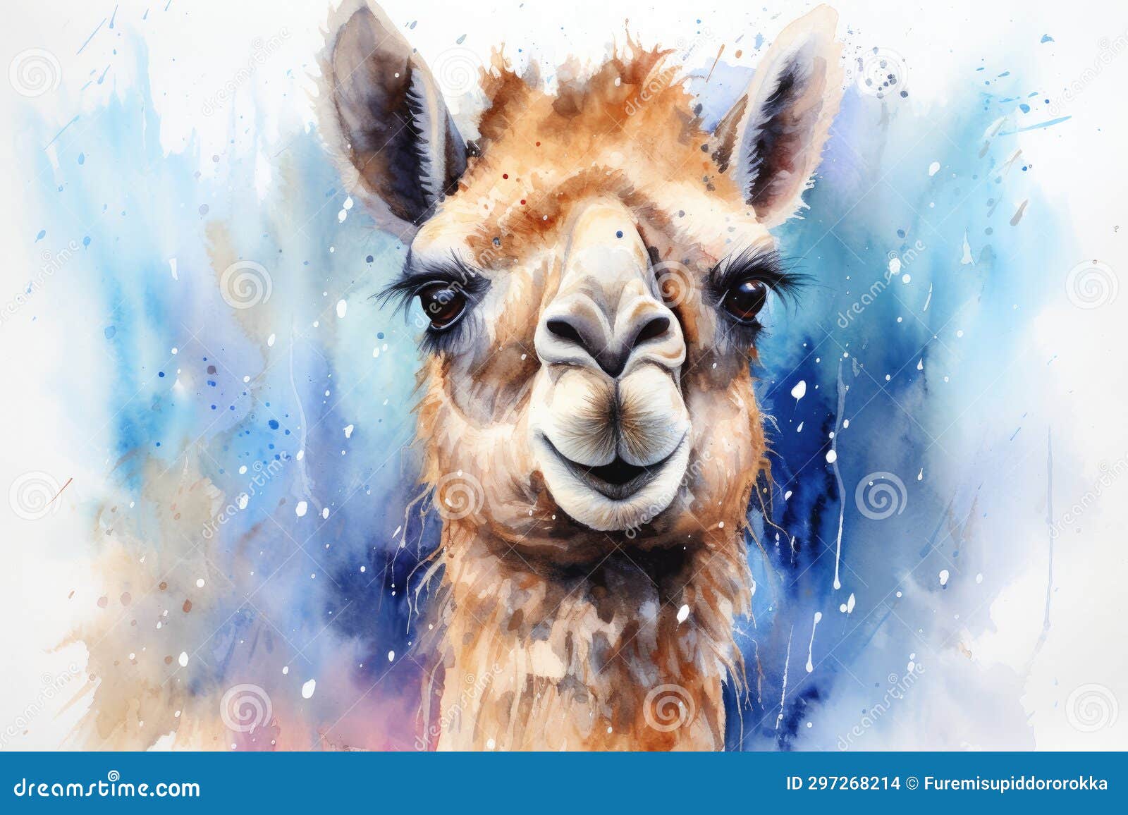 Watercolor Camel Watercolor Realistic Camel Desert Stock Illustration ...