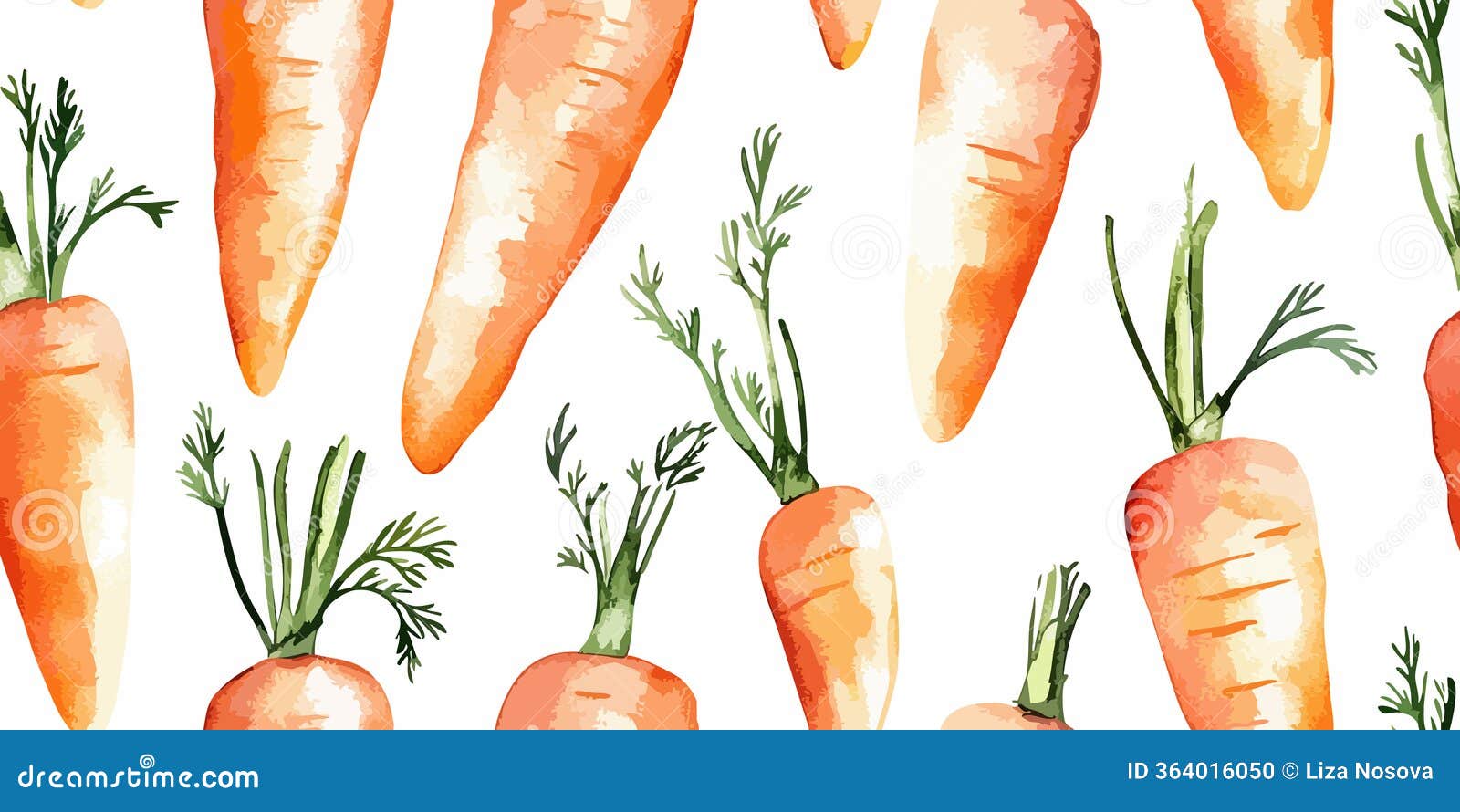 Watercolor Carrot Seamless Frame. Easter Holidays. For Design, Card ...