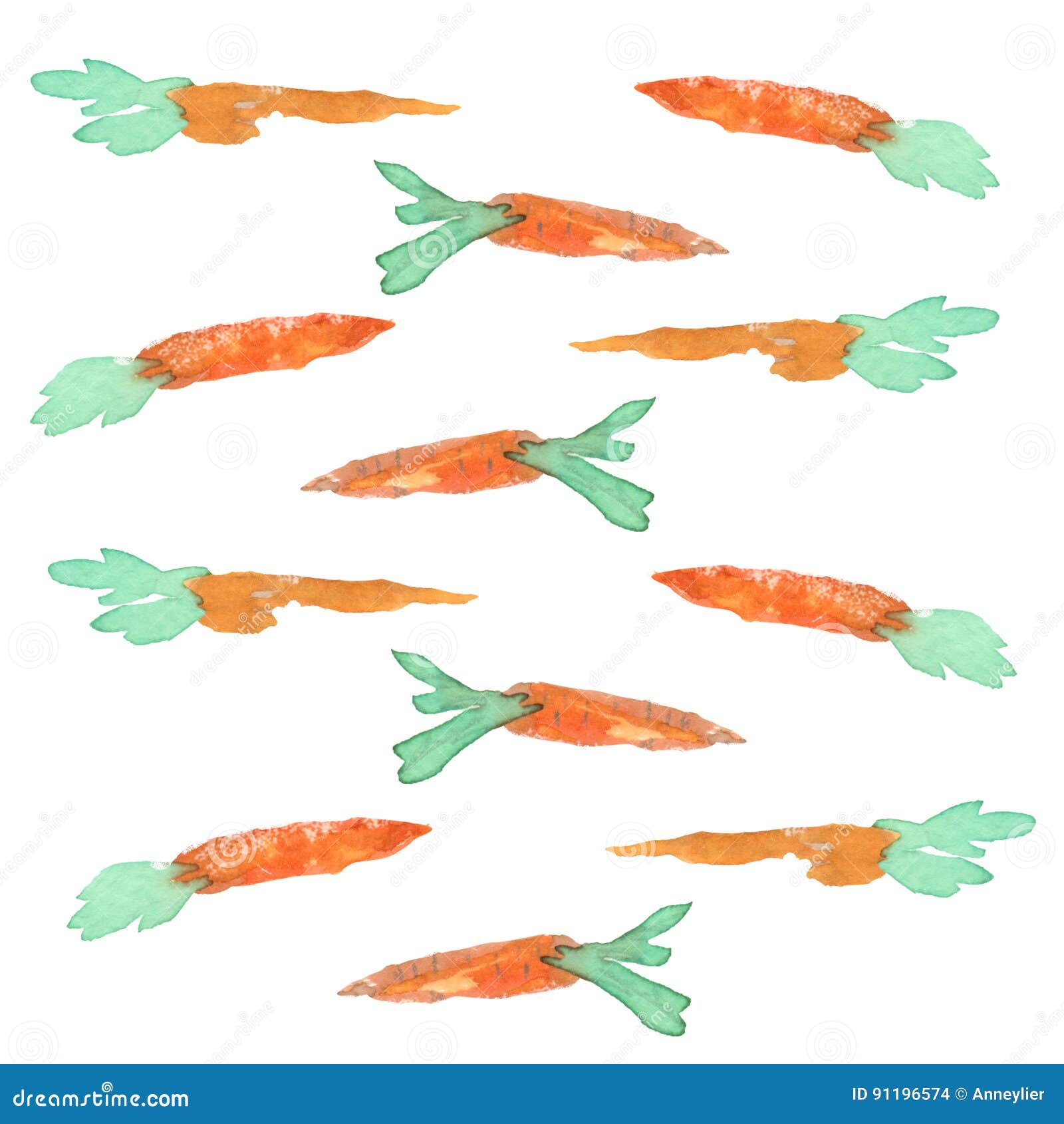 Watercolor Carrots Background Stock Photo | CartoonDealer.com #91196574