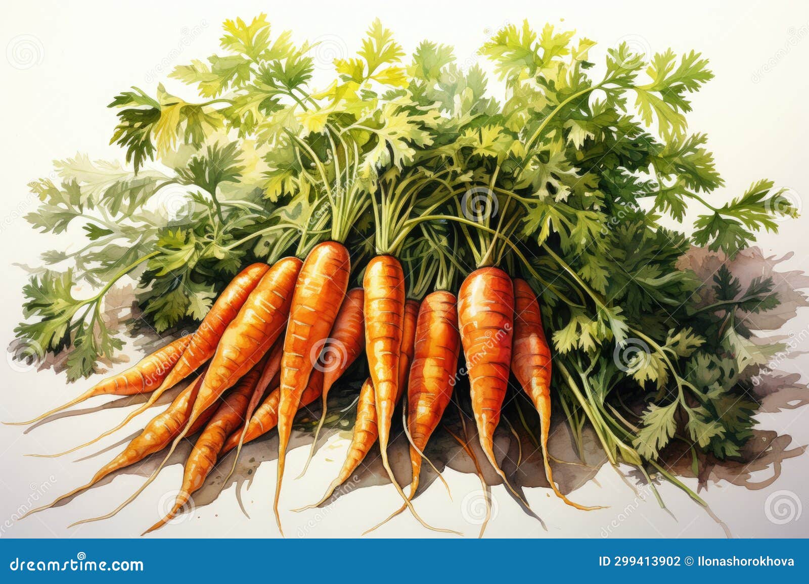Watercolor Carrots Isolated on Dark, AI Generated Stock Photo - Image ...
