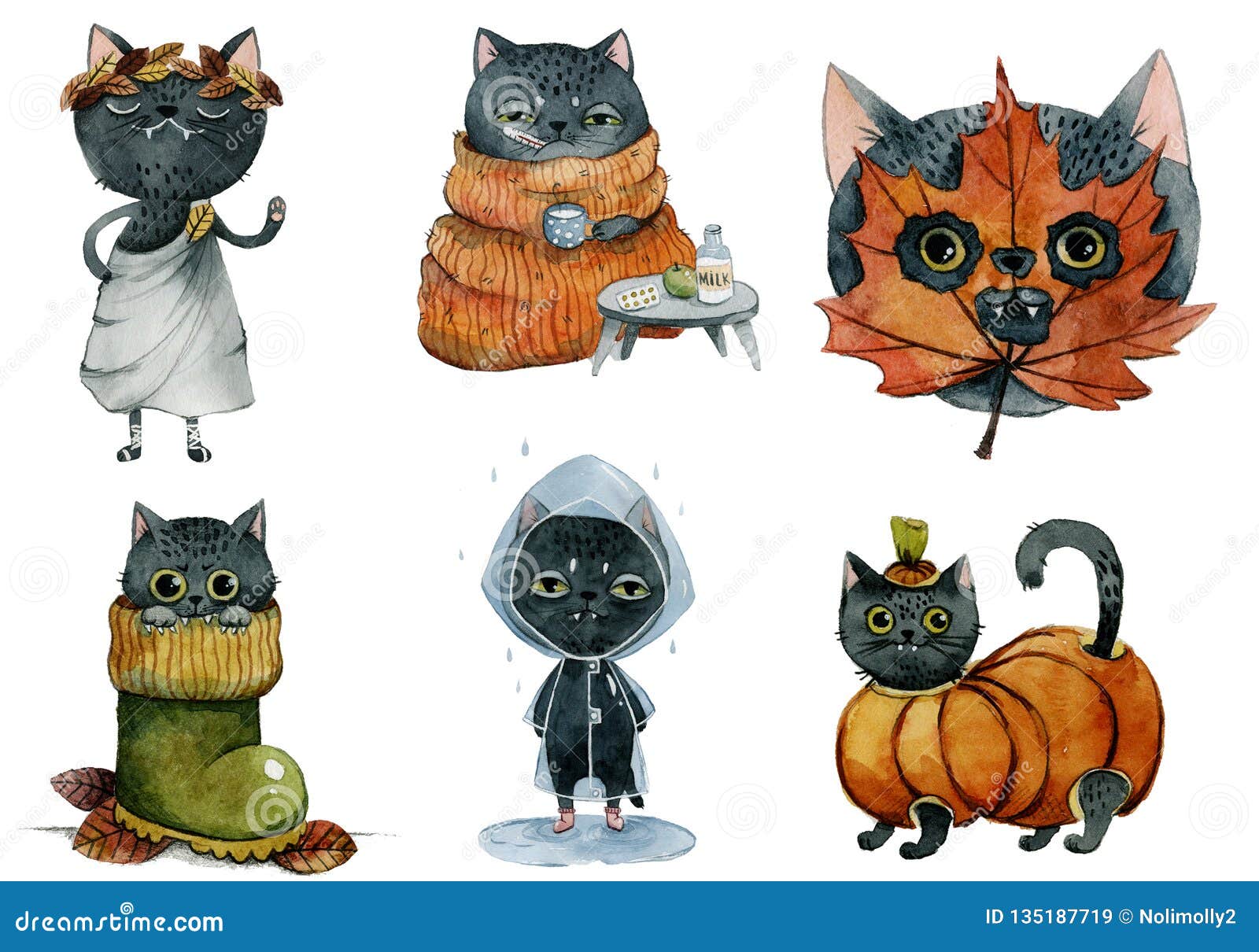 Cats Watercolor Stock Illustrations – 2,754 Cats Watercolor Stock ...