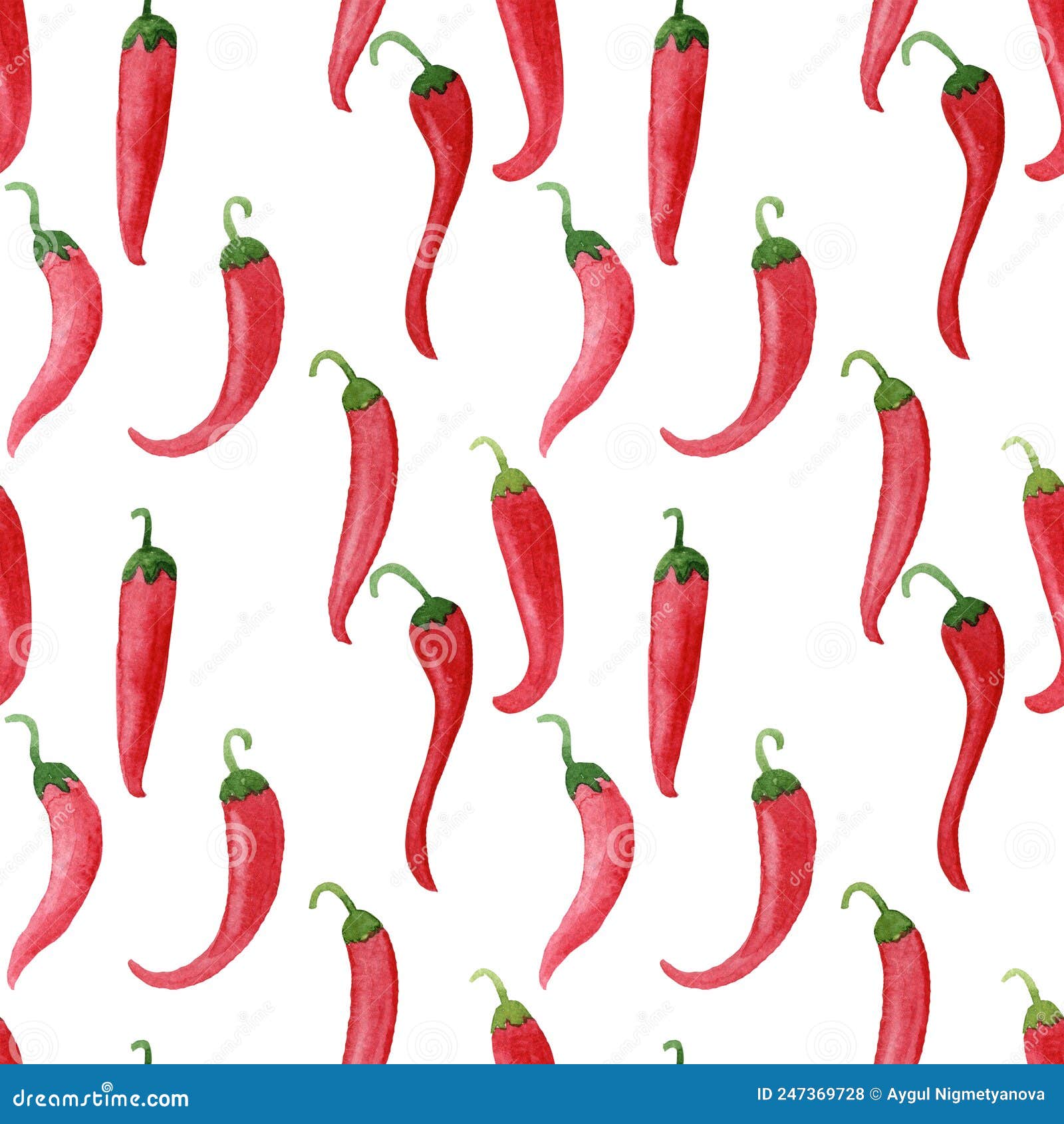 Watercolor Red Hot Chili Chilli Spicy Pepper Frame Border Stock Photo ...