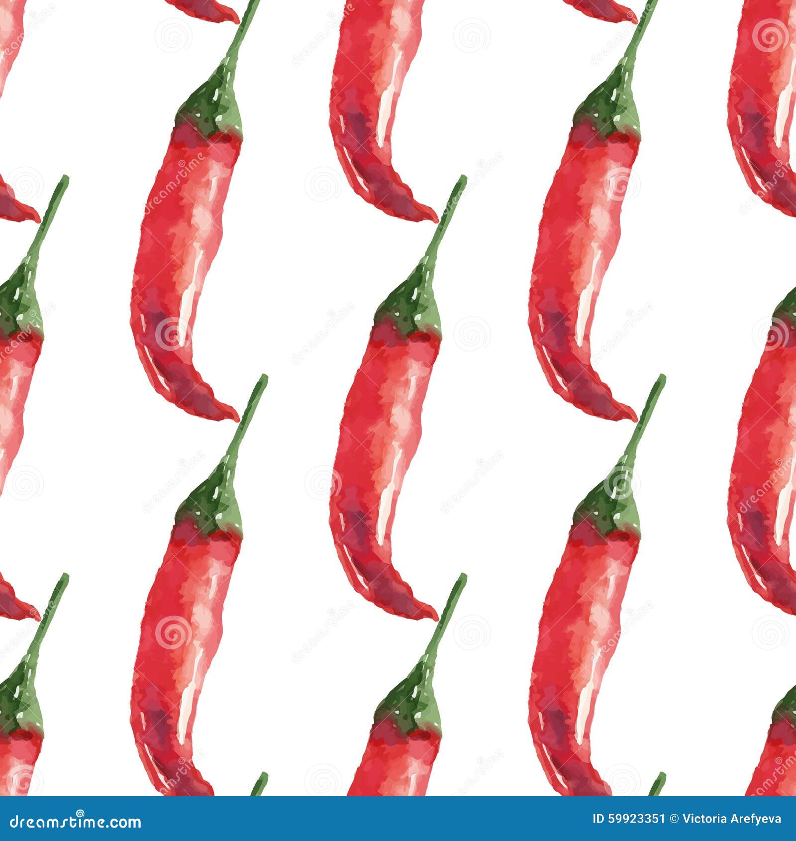Watercolor chilli pattern. stock illustration. Illustration of ...