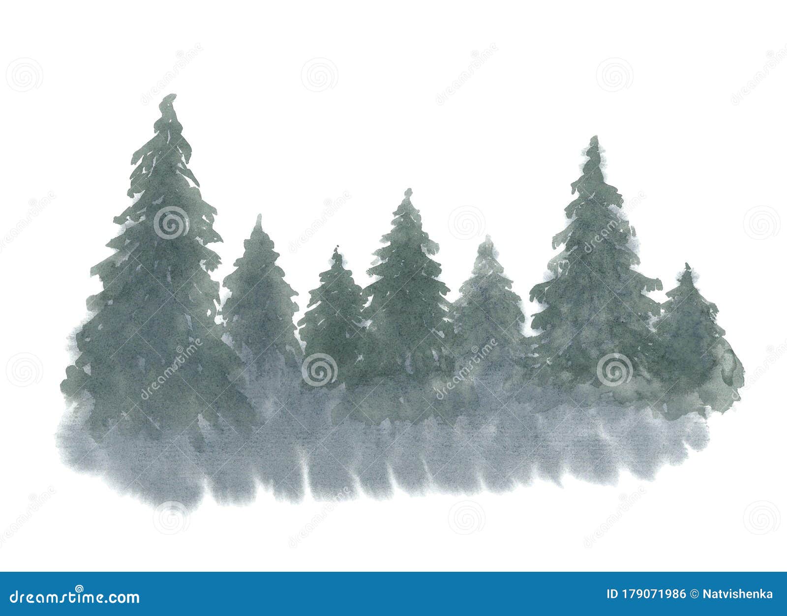 Watercolor Christmas Trees. Abstract Background for Design Stock ...