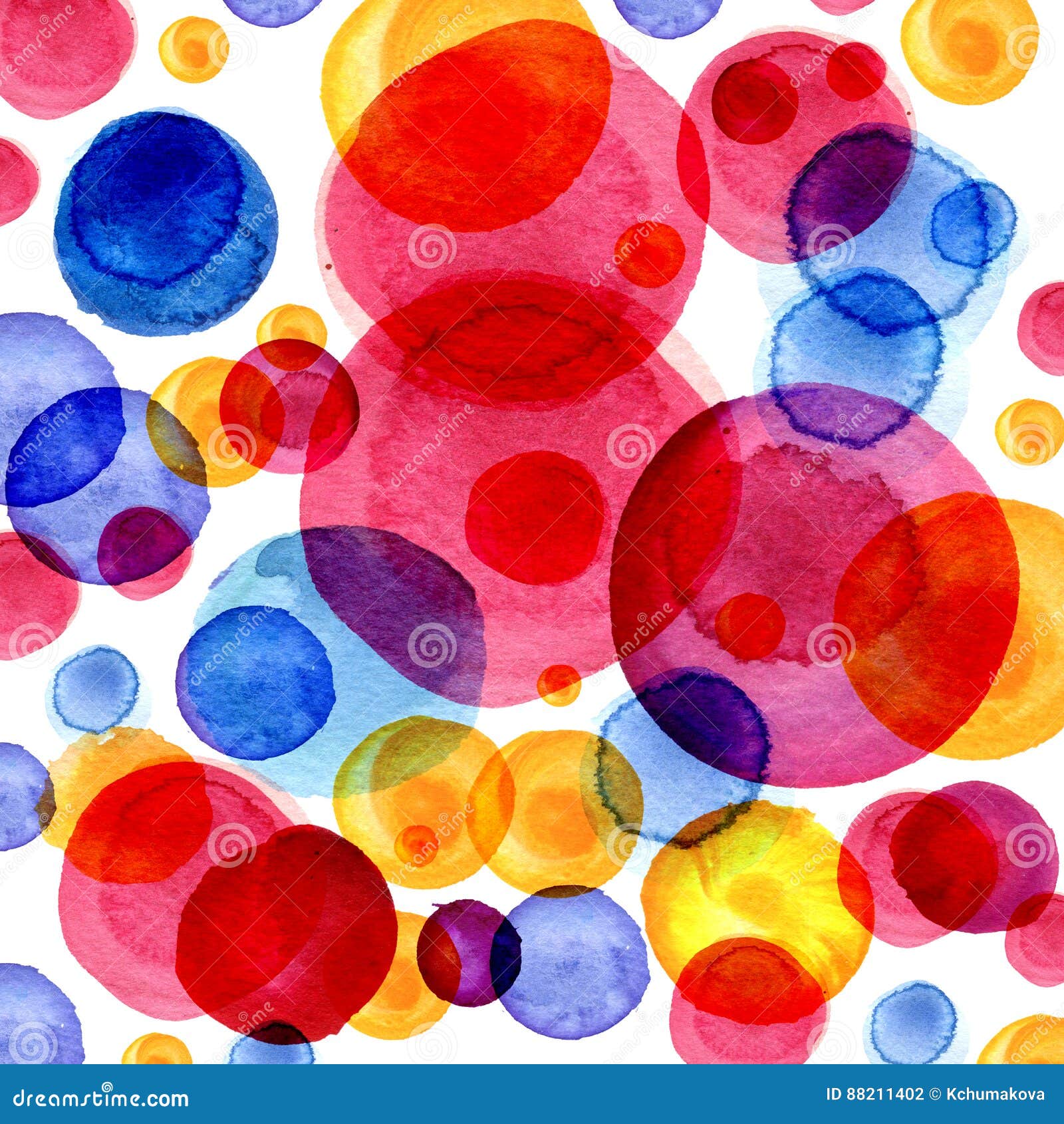 Watercolor Circle Pattern. Colored Circles Stock Illustration ...