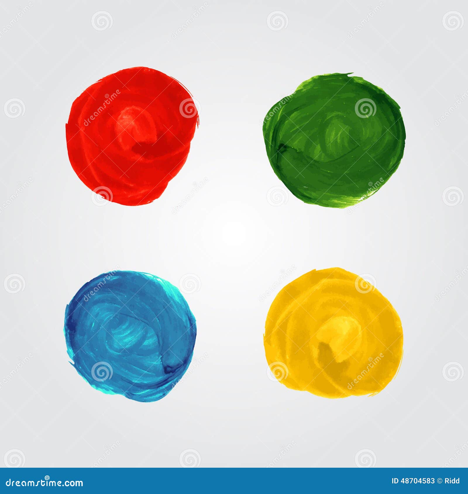 Watercolor Circle Splash Bright Elements Stock Vector - Illustration of ...
