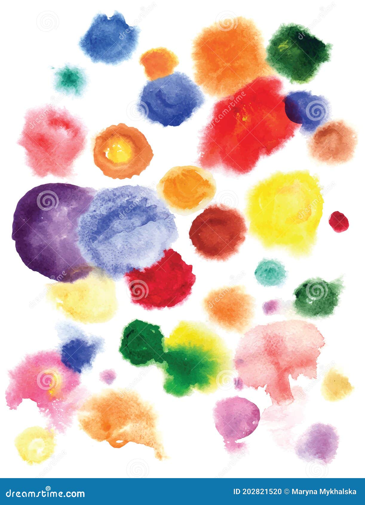 Watercolor Circles, Hand Drawn Illustration Stock Vector - Illustration ...