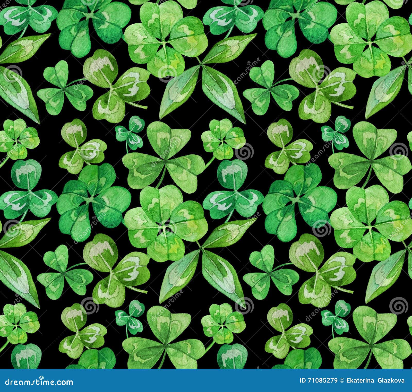 Watercolor Clover Seamless Pattern Stock Illustration - Illustration of ...