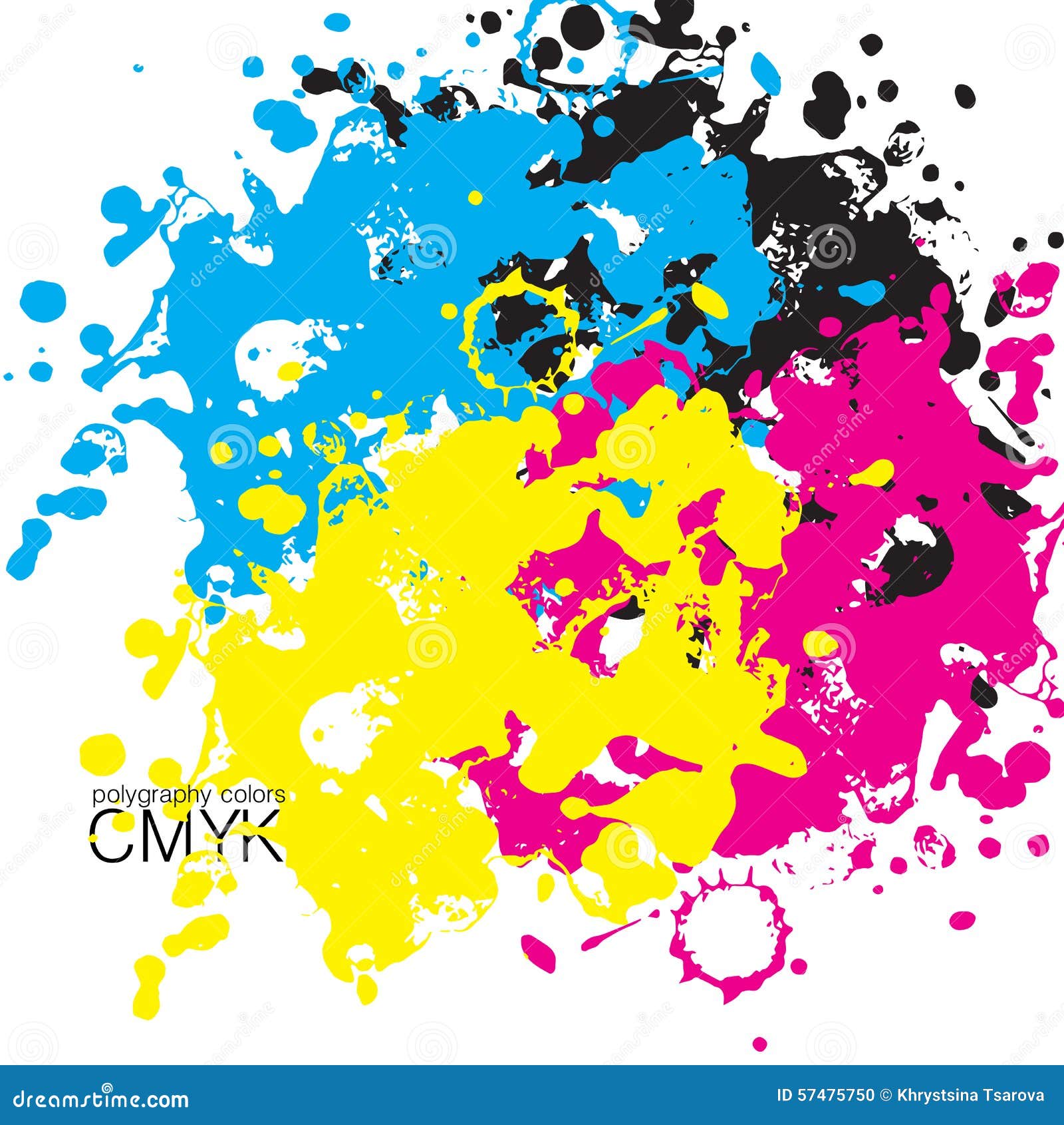Watercolor cmyk stains stock vector. Illustration of paper - 57475750