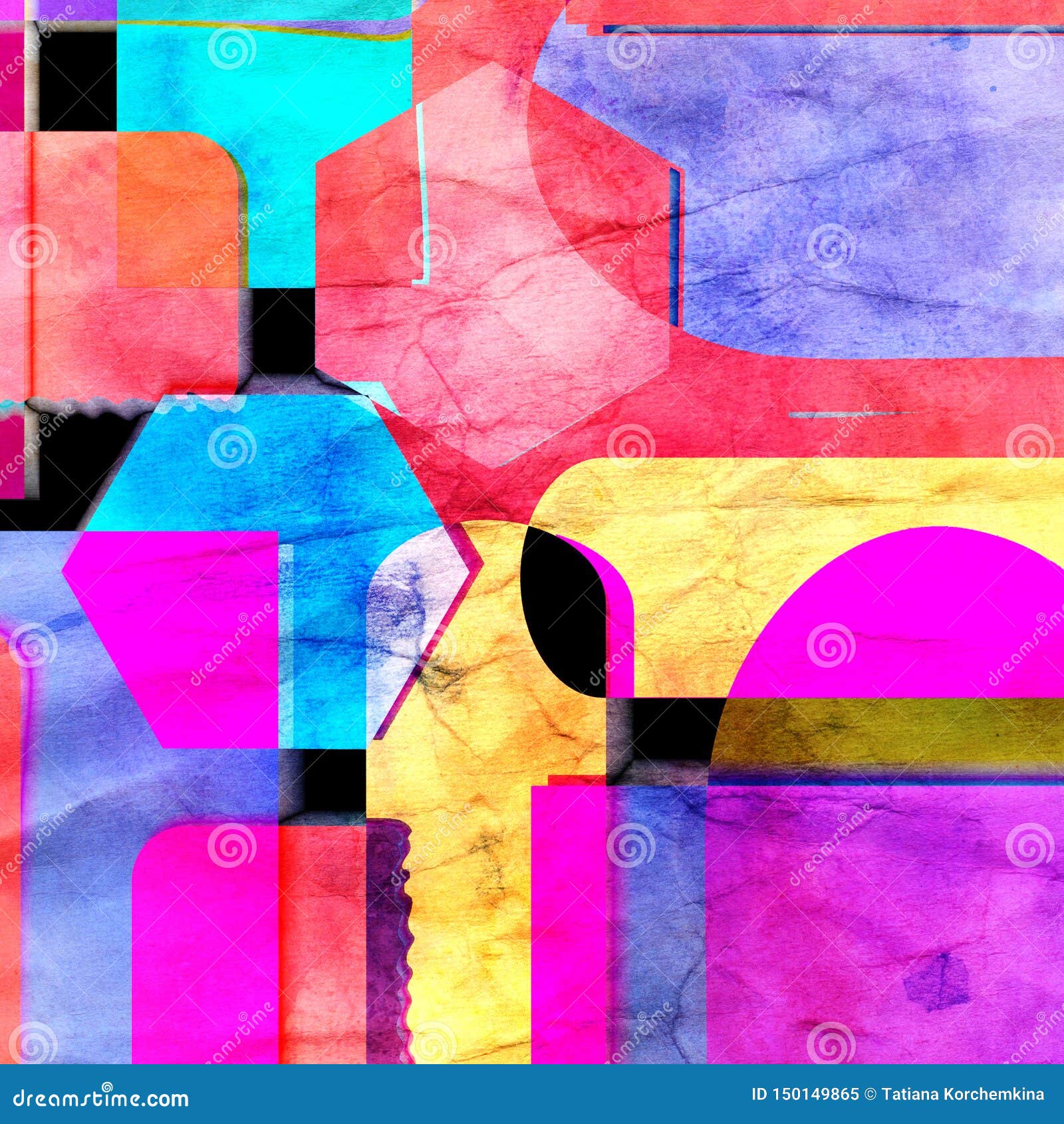 Watercolor Color Abstract Geometric Background Stock Illustration ...