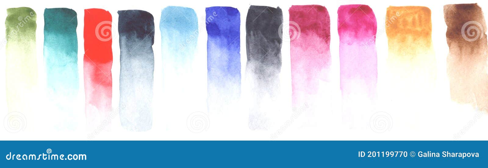 A Watercolor Color Chart on White Background Stock Photo - Image of ...