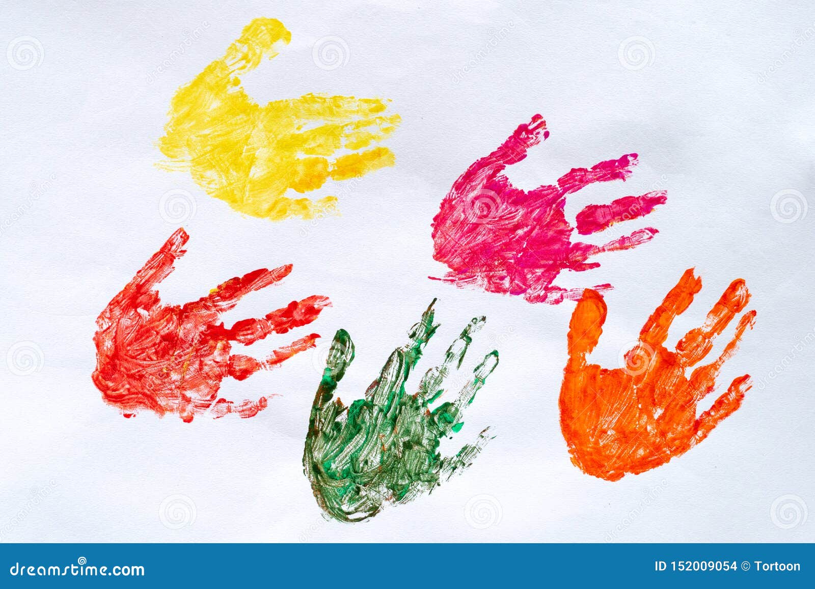 Watercolor Colorful Hand Print on White Background Stock Photo - Image ...