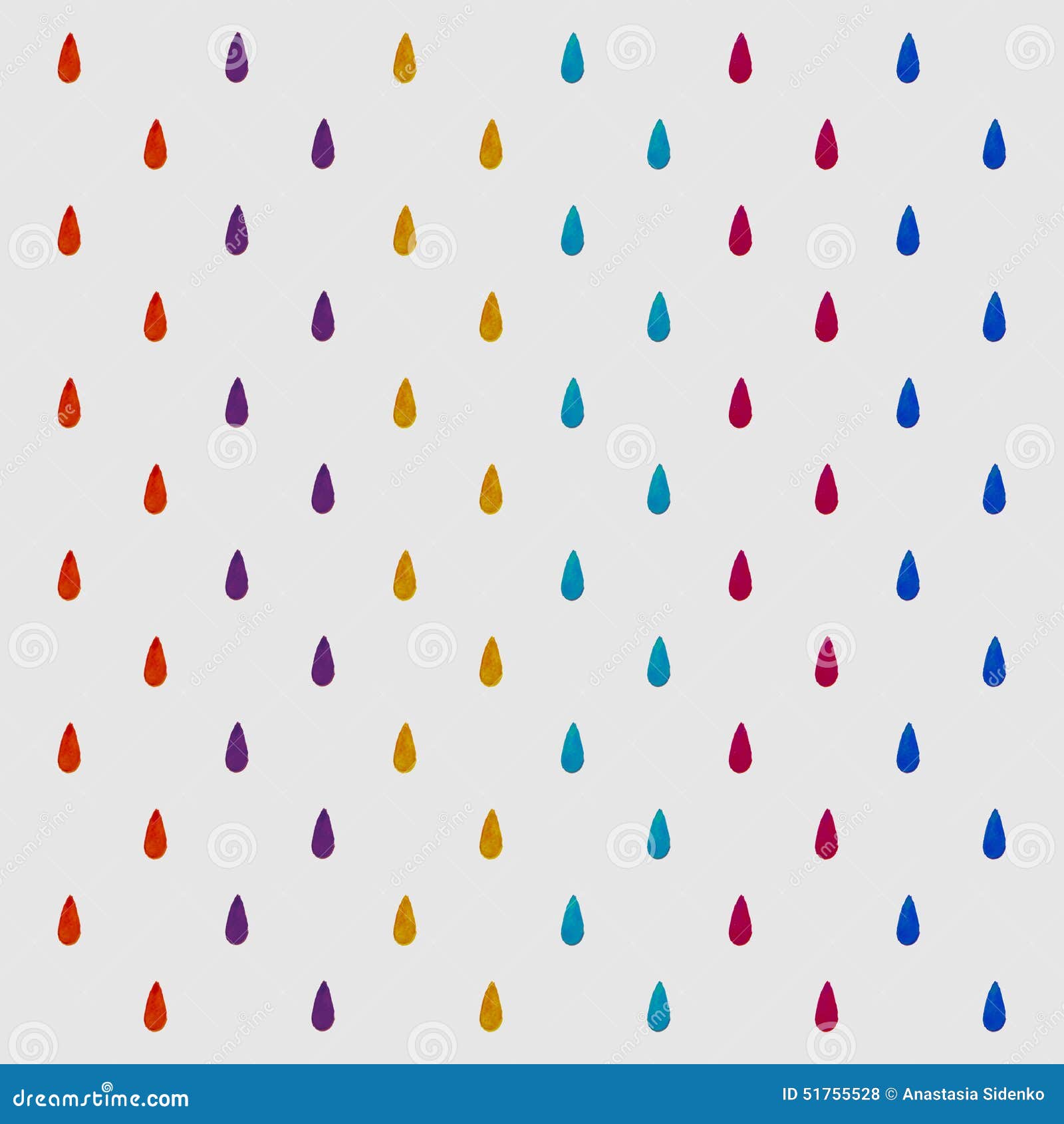 Watercolor colorful rain stock vector. Illustration of aquarelle - 51755528