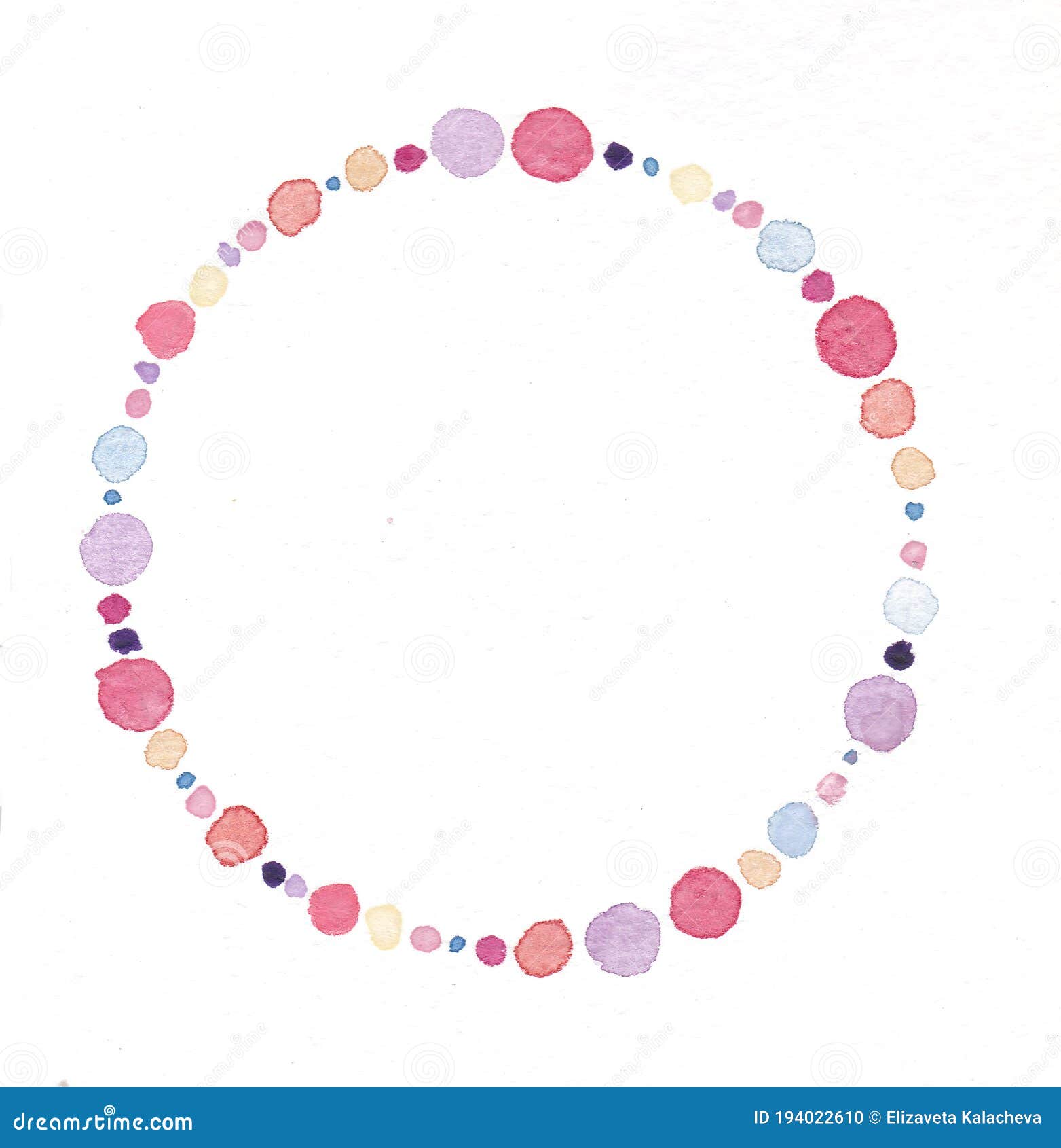 Watercolor Colorful Round Bubble Frame Stock Illustration ...
