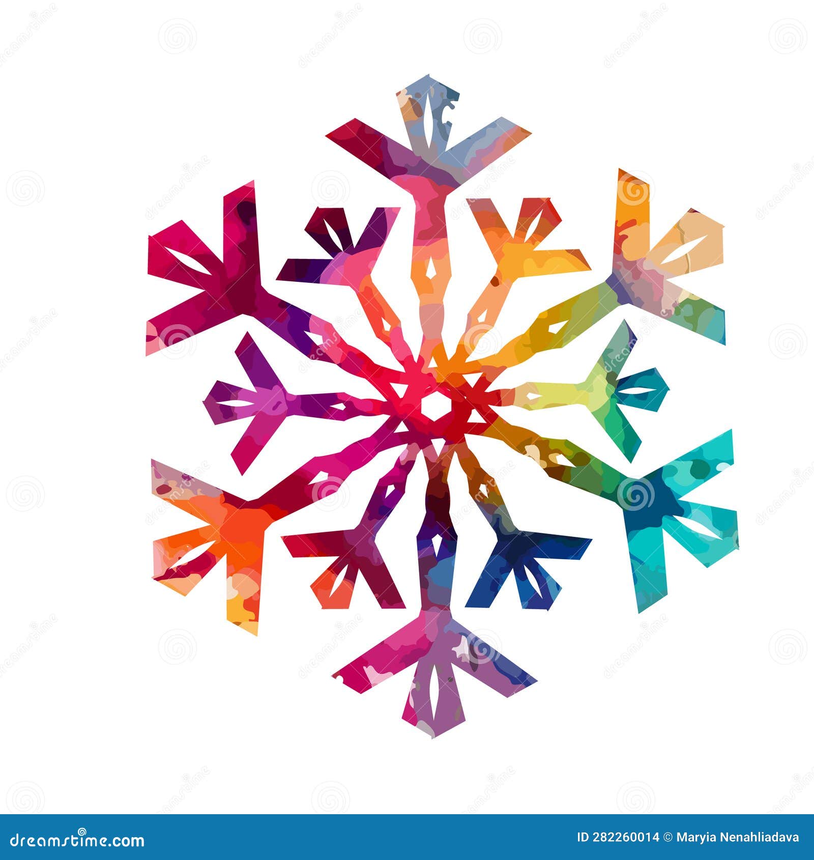 Watercolor Colorful Snowflake. Vector Illustration Stock Vector ...