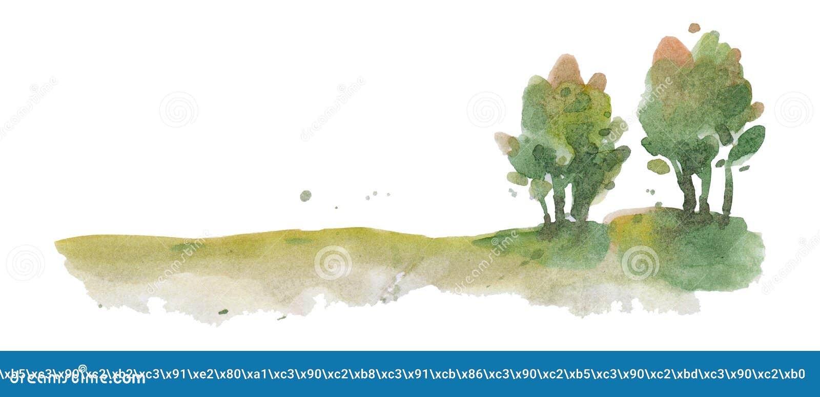 Watercolor Colorful Splash Green Tree Stock Illustration - Illustration ...