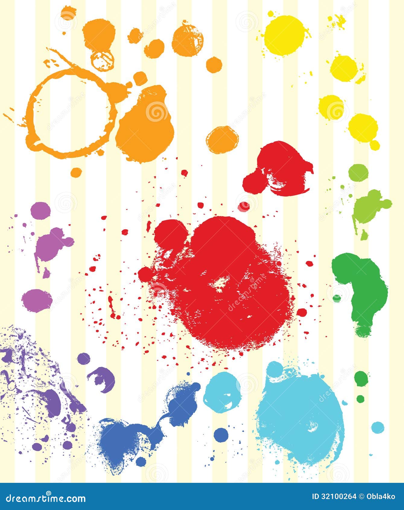 Watercolor Colorful Spots Set Stock Vector - Illustration of element ...