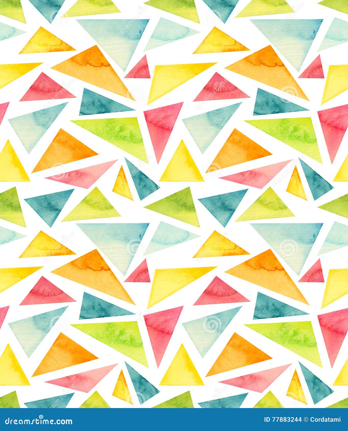 Watercolor Colorful Spring Triangles Repeat Abstract Pattern Stock ...