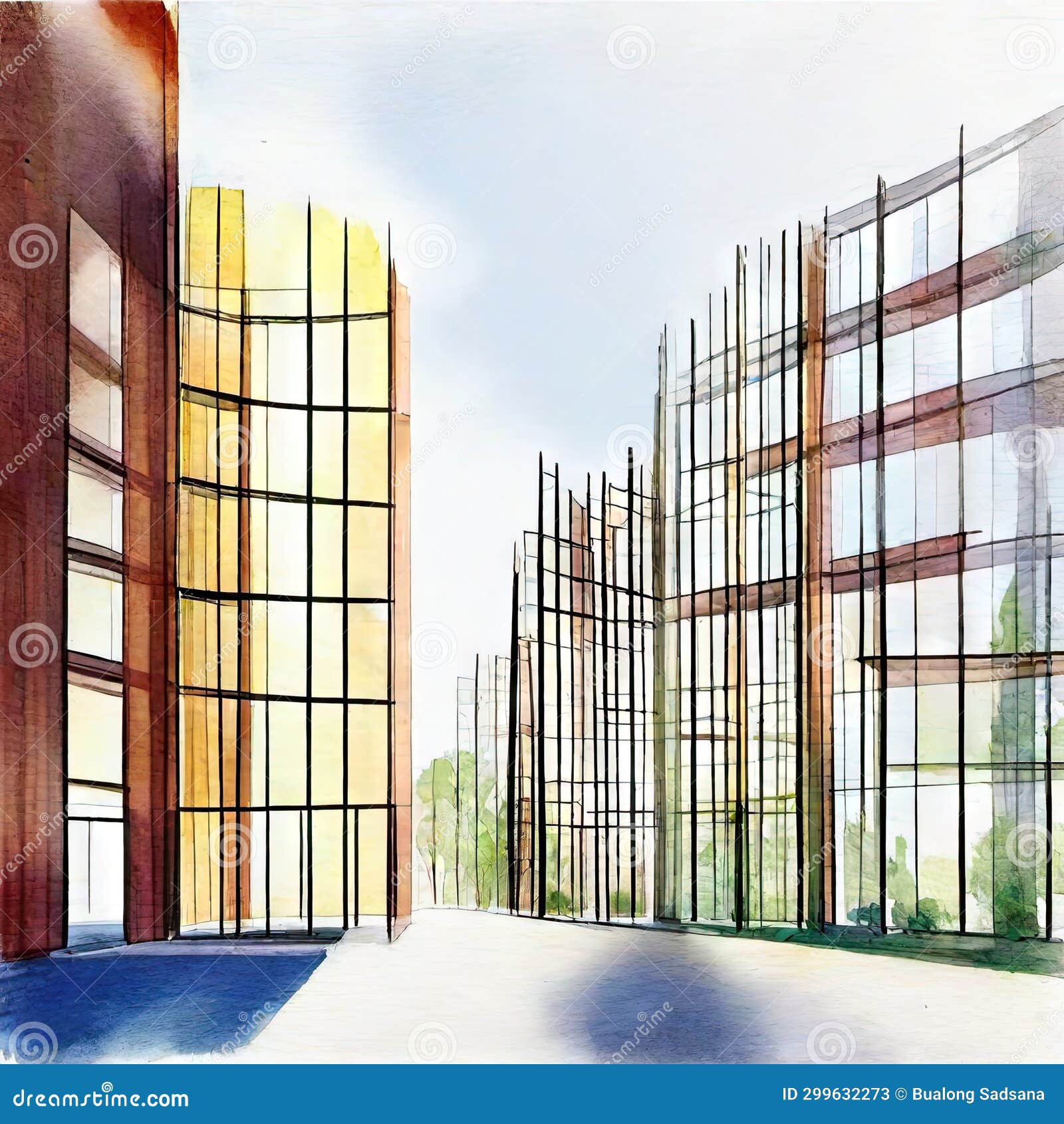 Watercolor of Conceptual Visualization of the BIM Model Utilities of ...