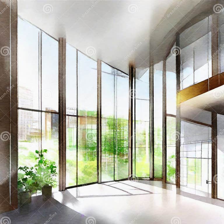 Watercolor of Conceptual Visualization of the BIM Model Utilities of ...