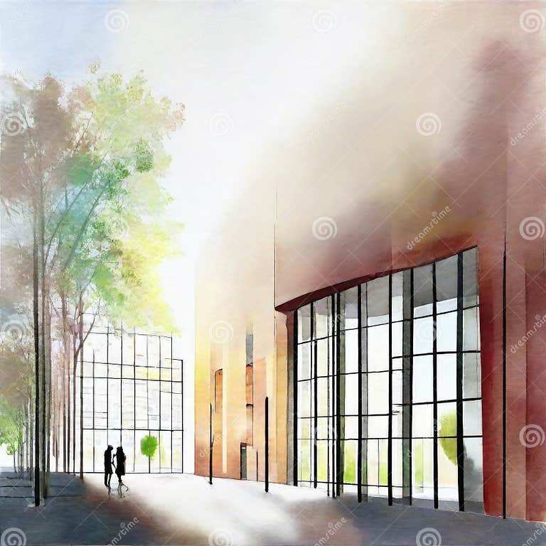 Watercolor of Conceptual Visualization of the BIM Model Utilities of ...