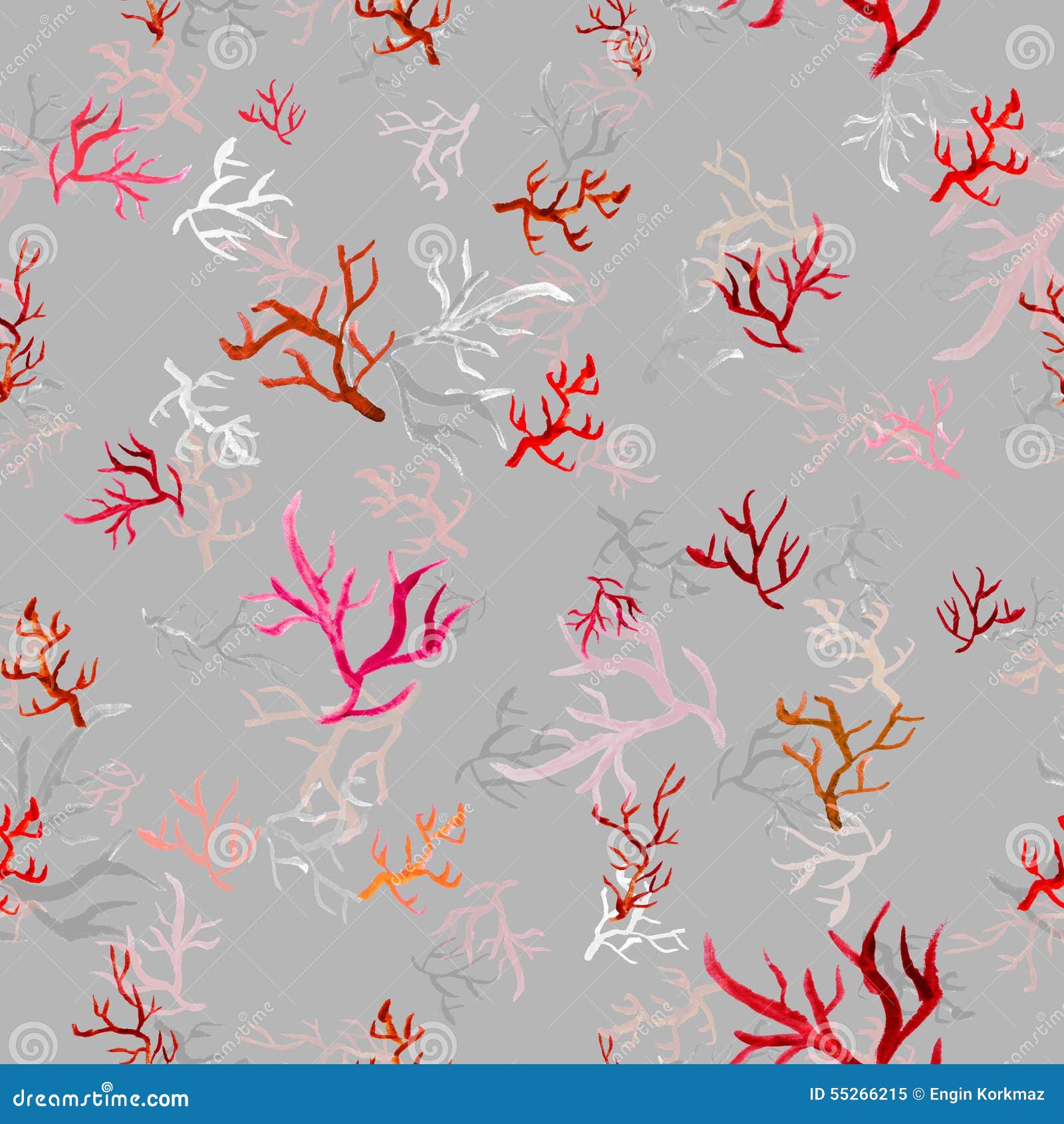 Watercolor coral pattern stock illustration. Illustration of ornamental ...