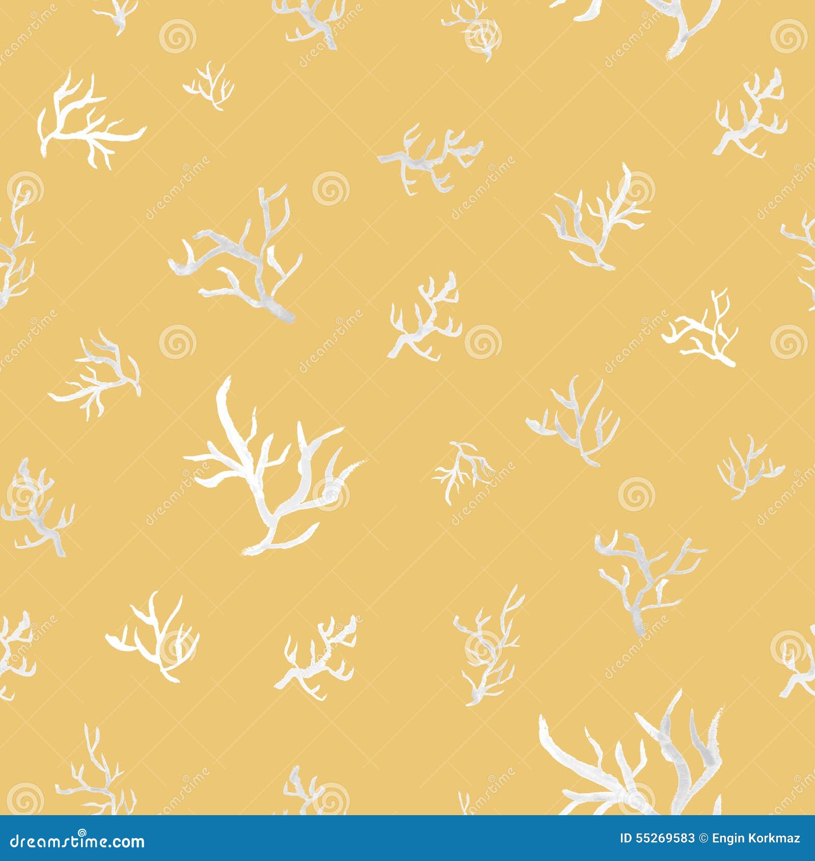 Watercolor coral pattern stock illustration. Illustration of ornate ...