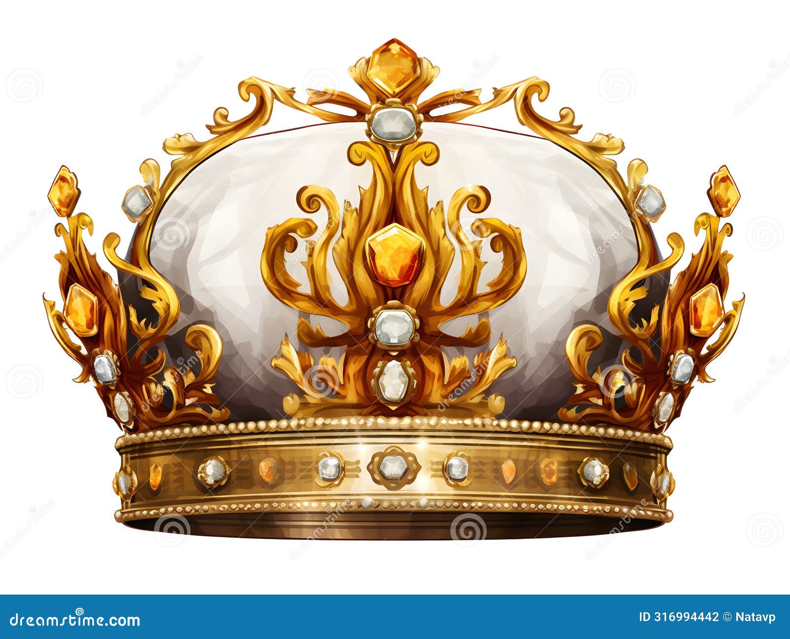 Watercolor Crown Painting on White Stock Illustration - Illustration of ...