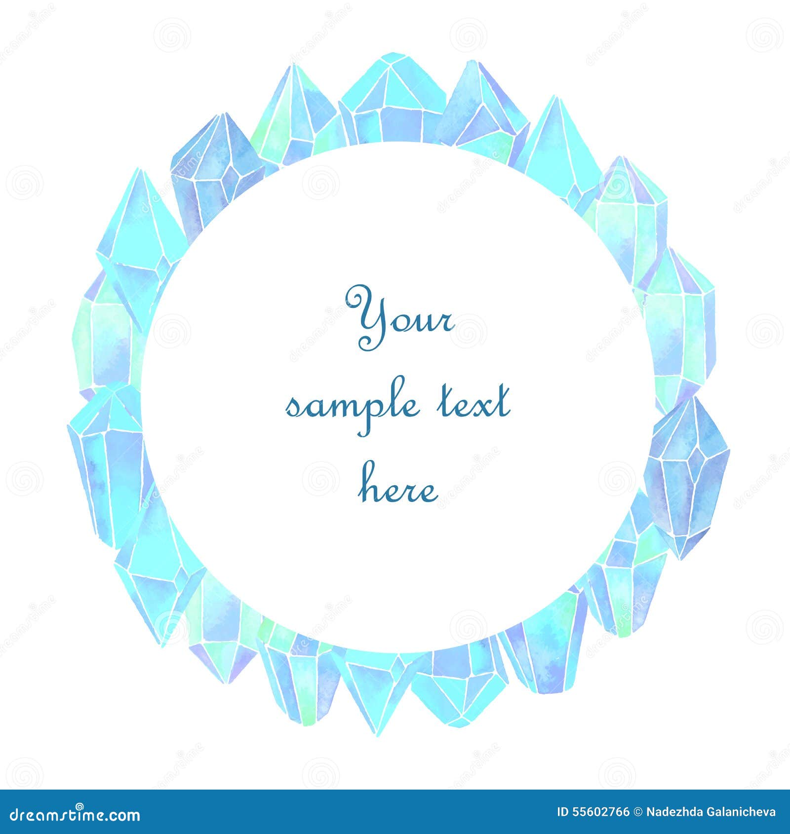 Watercolor crystals banner stock vector. Illustration of border - 55602766