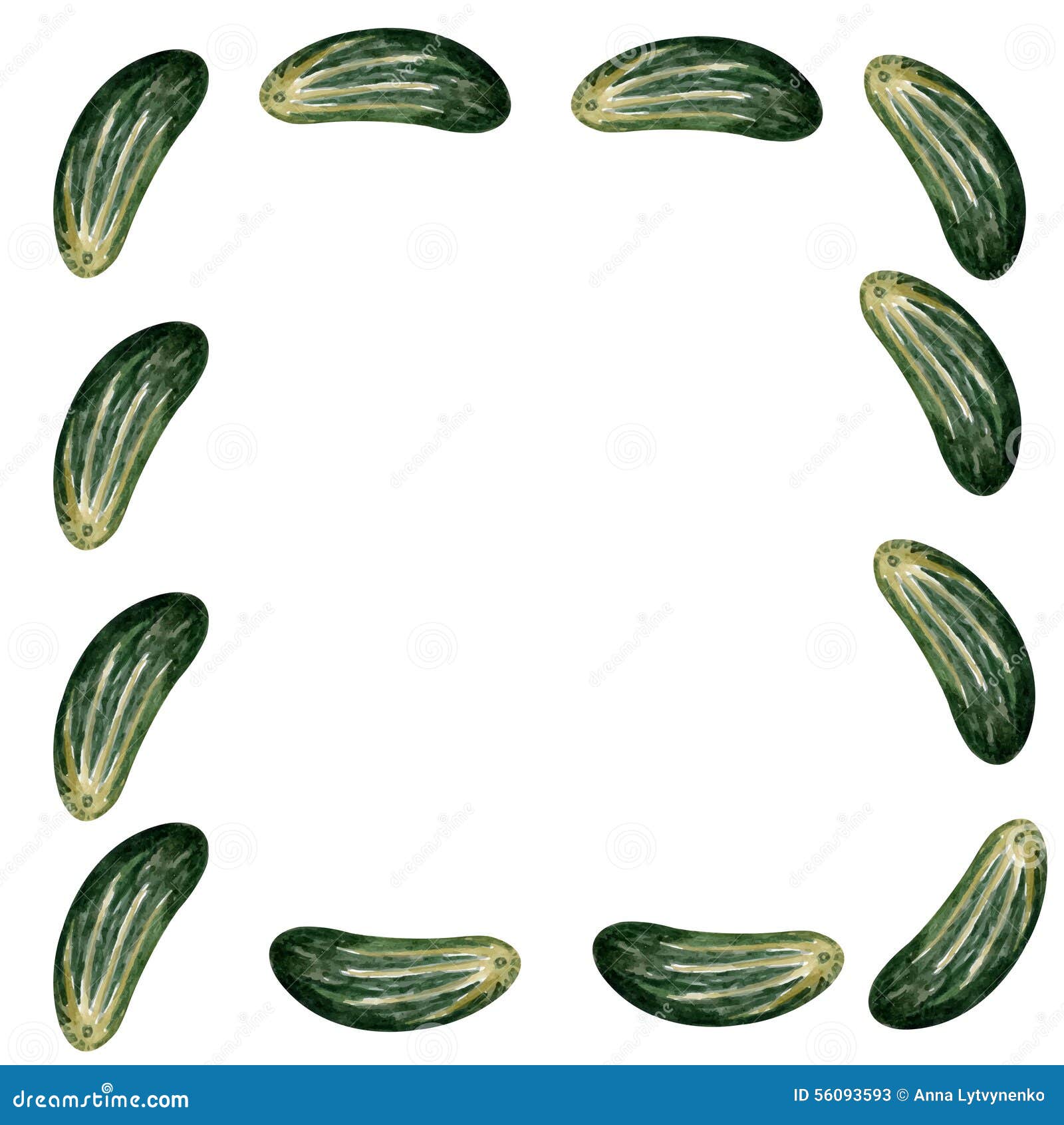 Watercolor cucumber stock illustration. Illustration of organic - 56093593