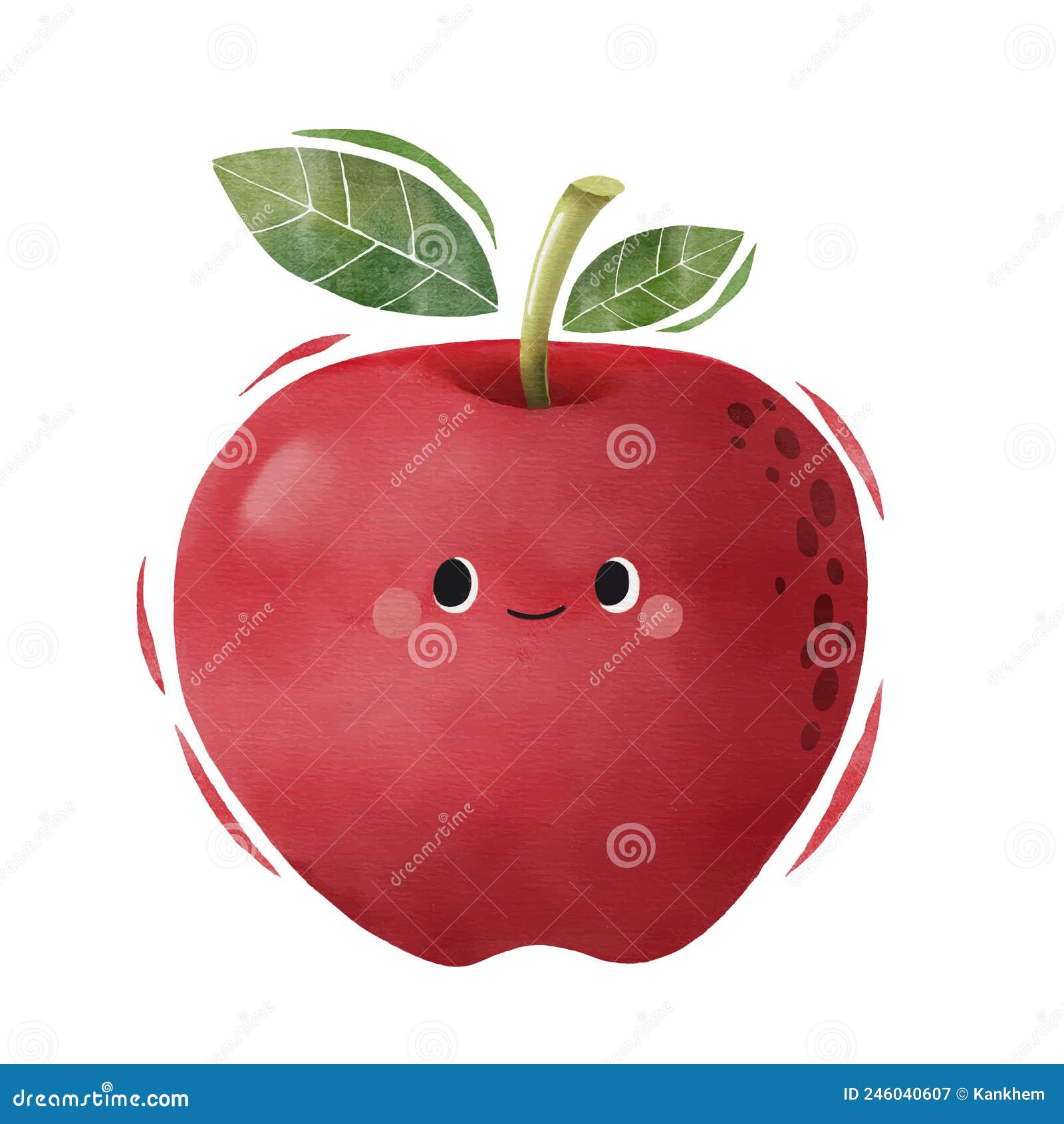 Cartoon Apples With Faces