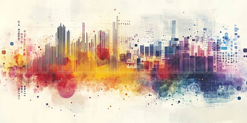 Watercolor Data Visualization Graphic Illustrating Complex Data ...