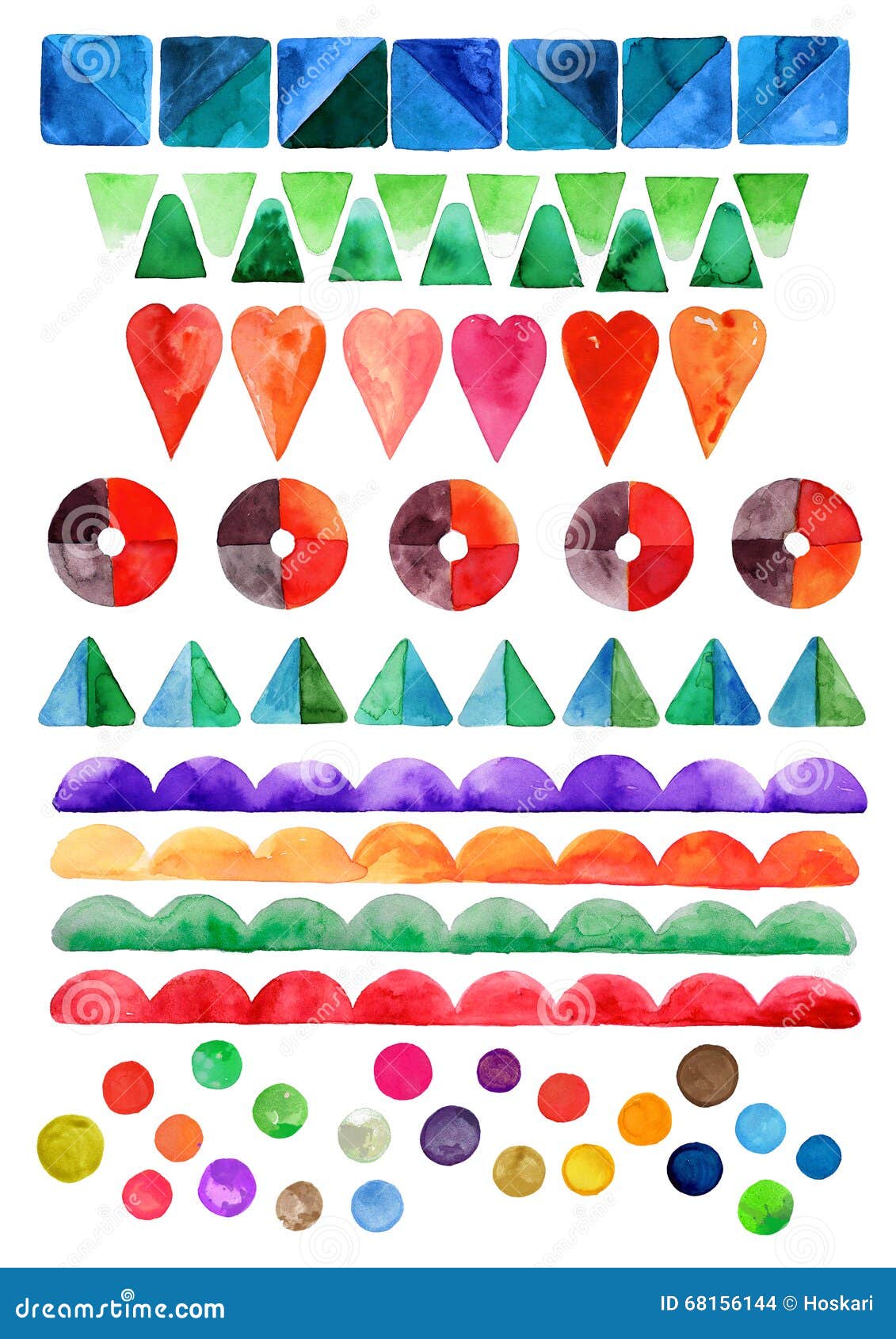 Watercolor Decorative Shapes and Structure Stock Illustration ...